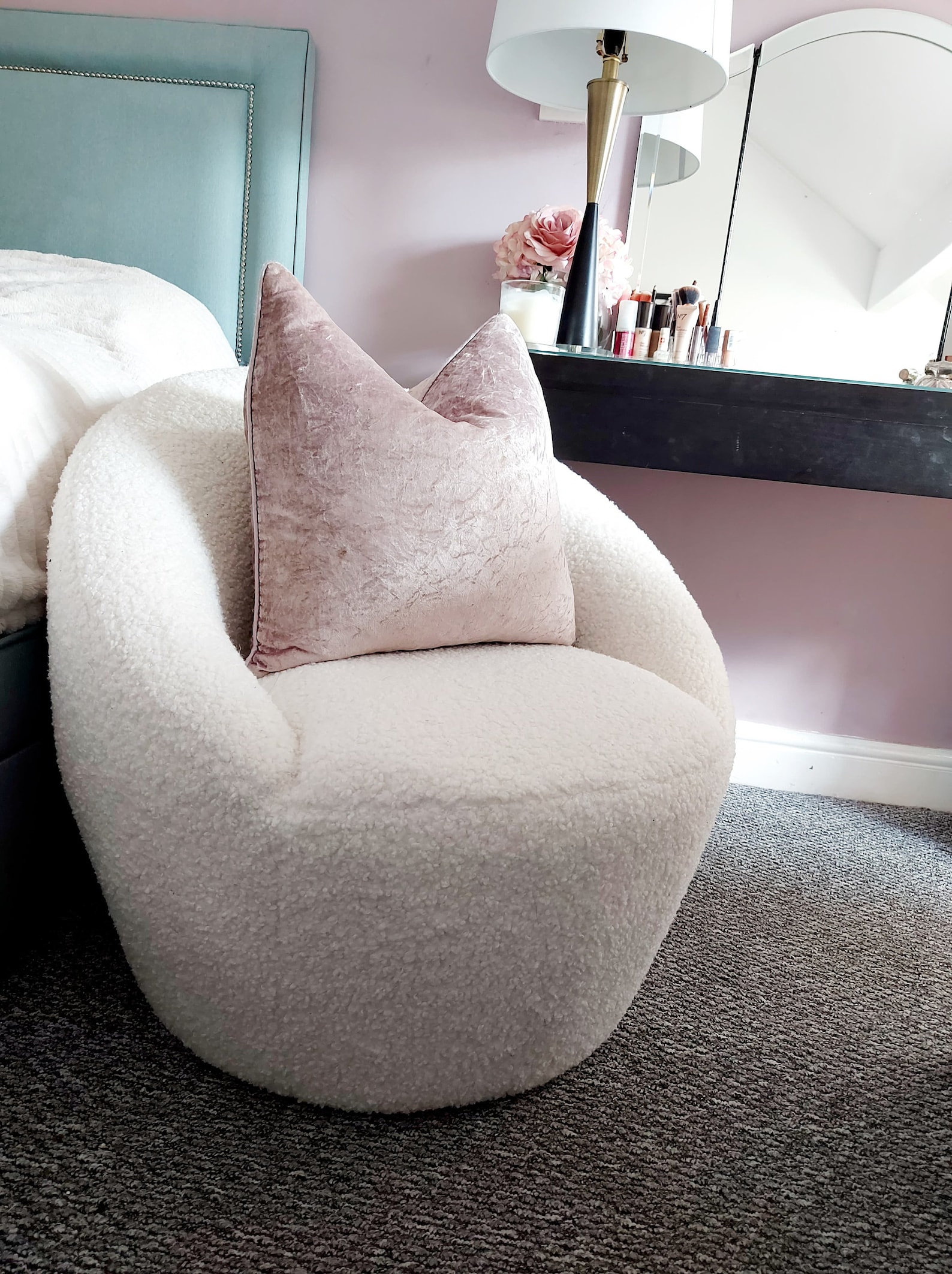 Cocoon Teddy Boucle Upholstered Snuggle Chair/ Occasional - Etsy UK
