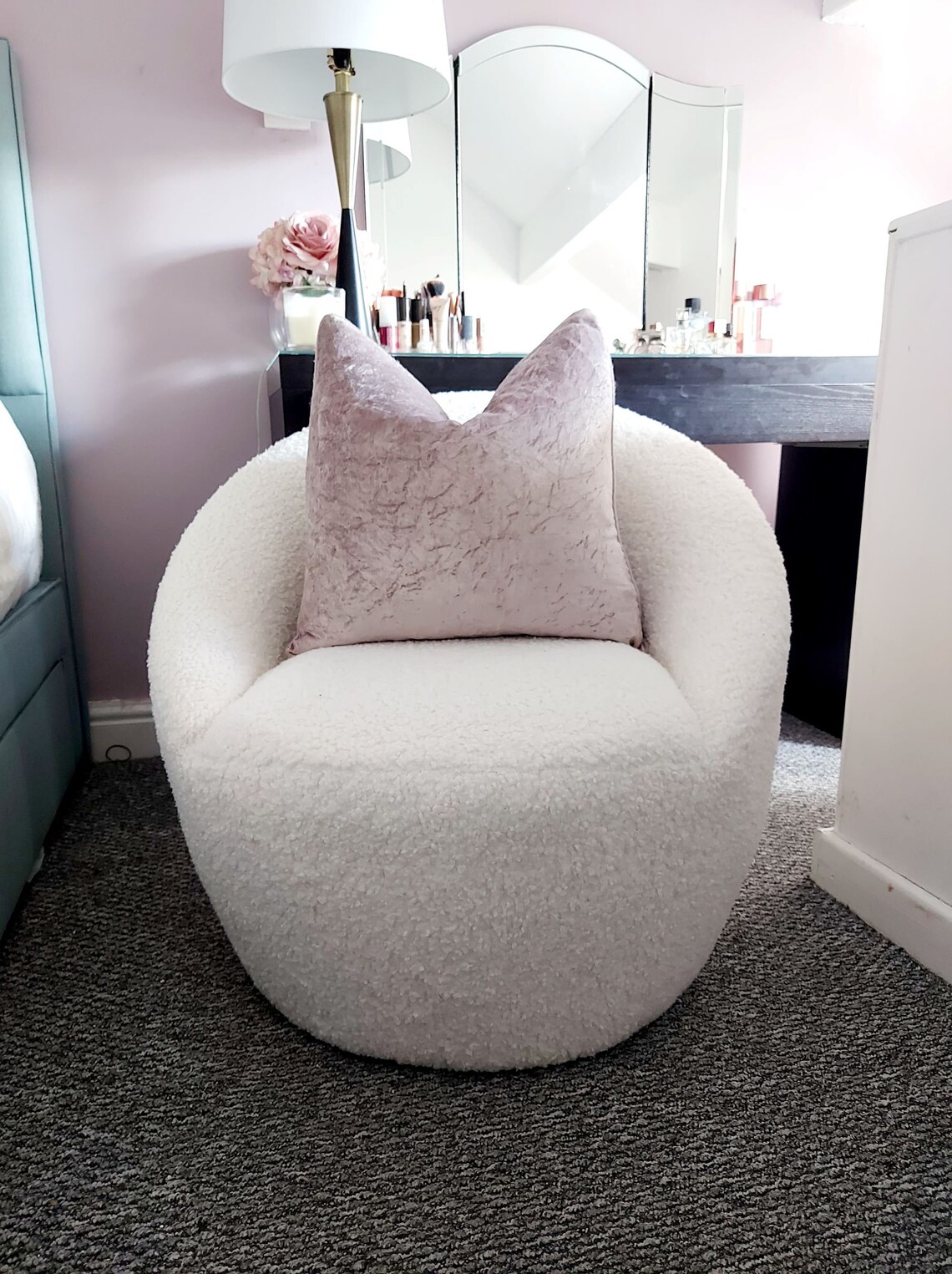 Cocoon Teddy Boucle Upholstered Snuggle Chair/ Occasional - Etsy UK