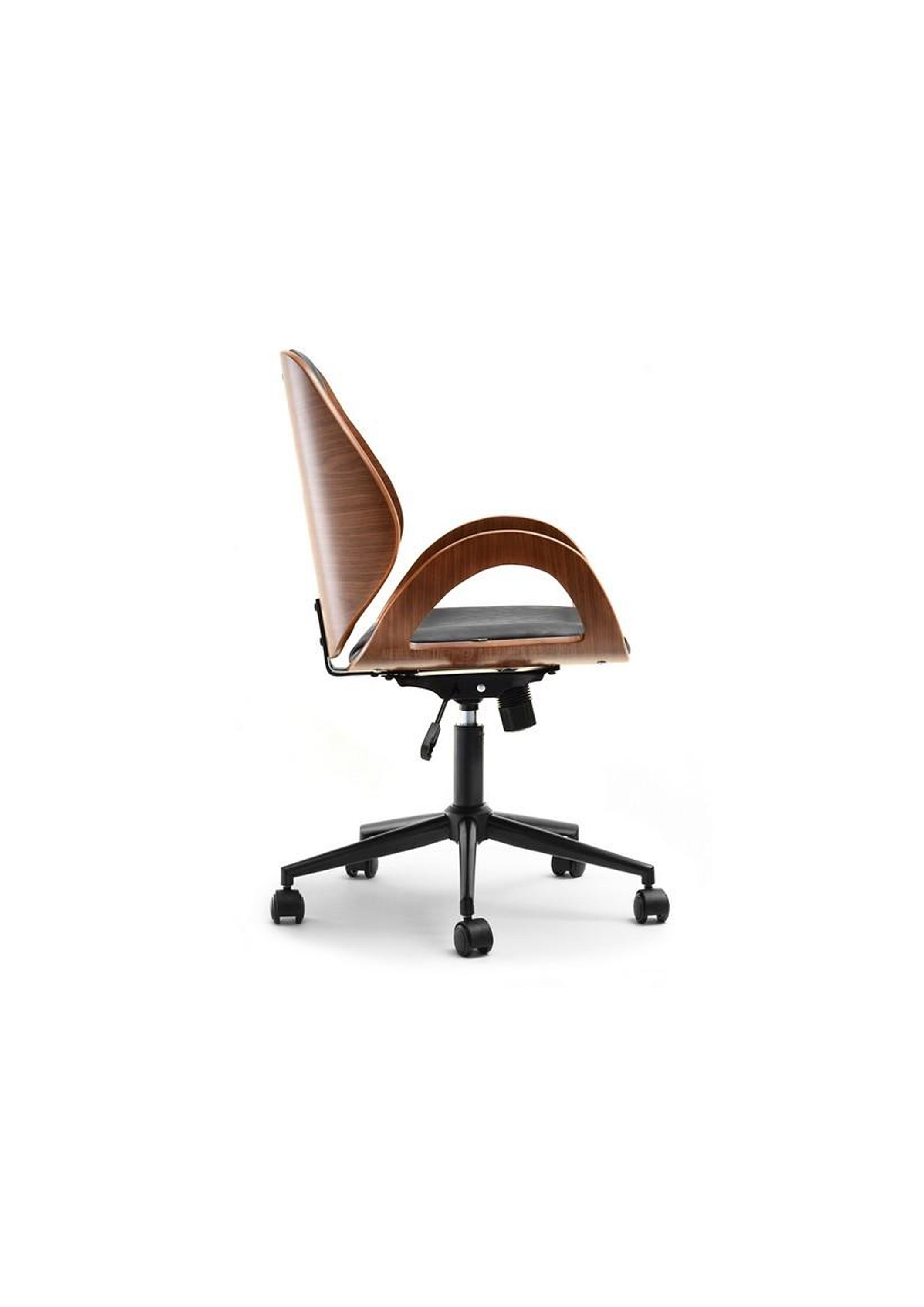 NEW Retro Scandi Designer Office Desk Executive Swivel Chair in Black ...