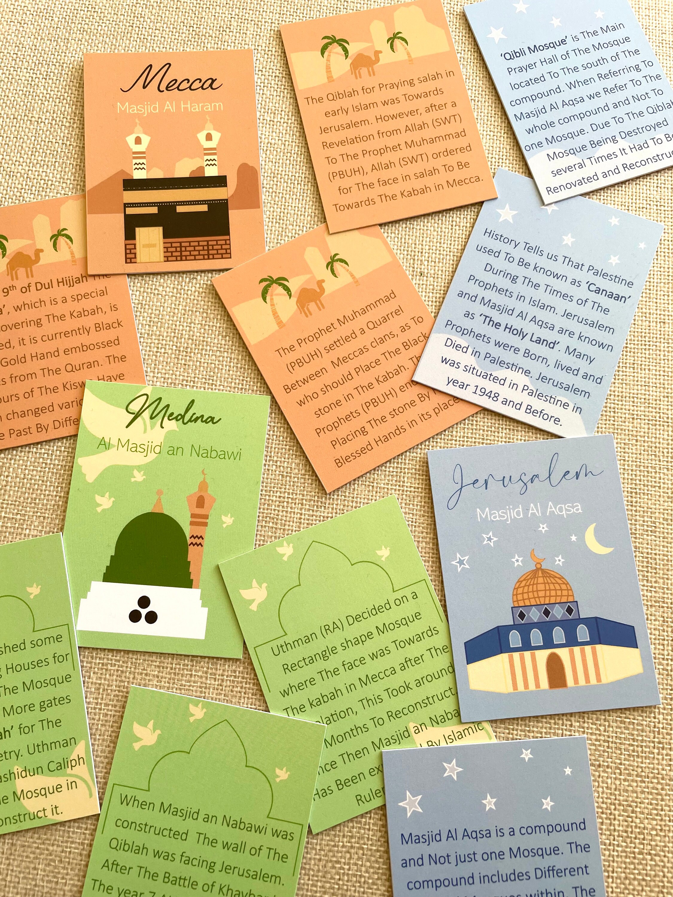 Mosque Flashcards Masjid Al Haram Masjid Al Nabawi - Etsy UK