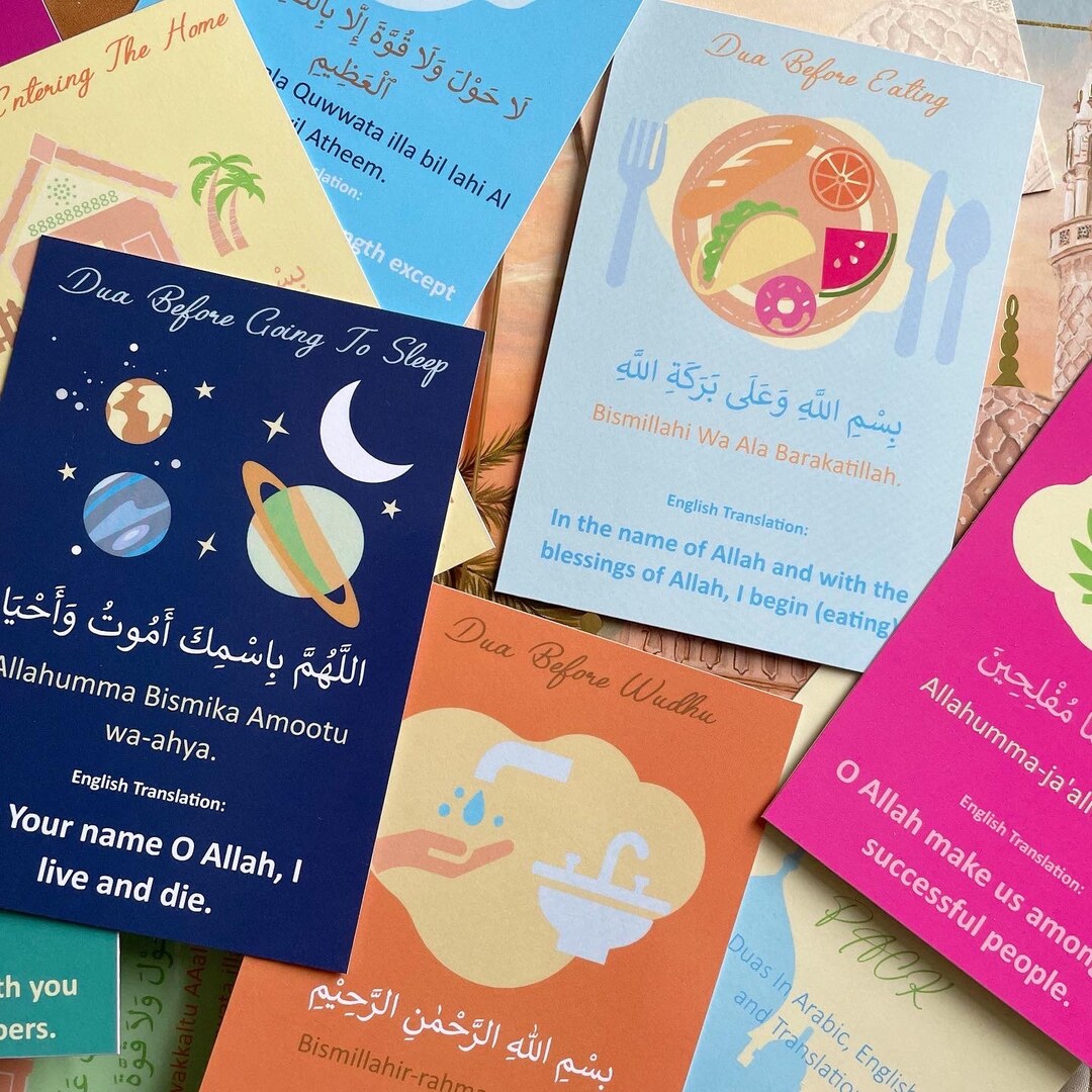 Dua Flash Cards Islamic Kids Activities Muslim Kids - Etsy UK