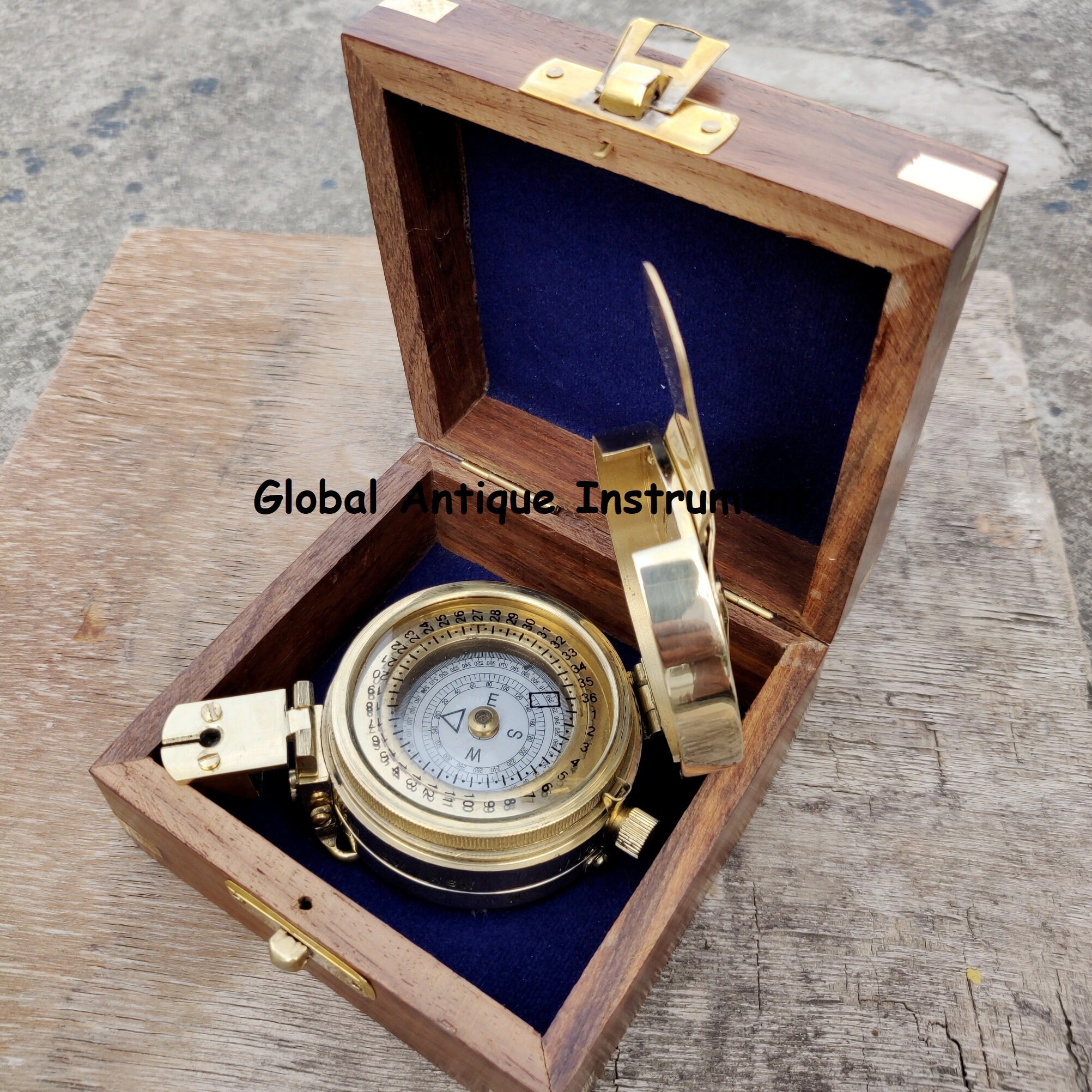 Vintage Nautical Military Compass Marine Shiny Brass Prismatic | Etsy