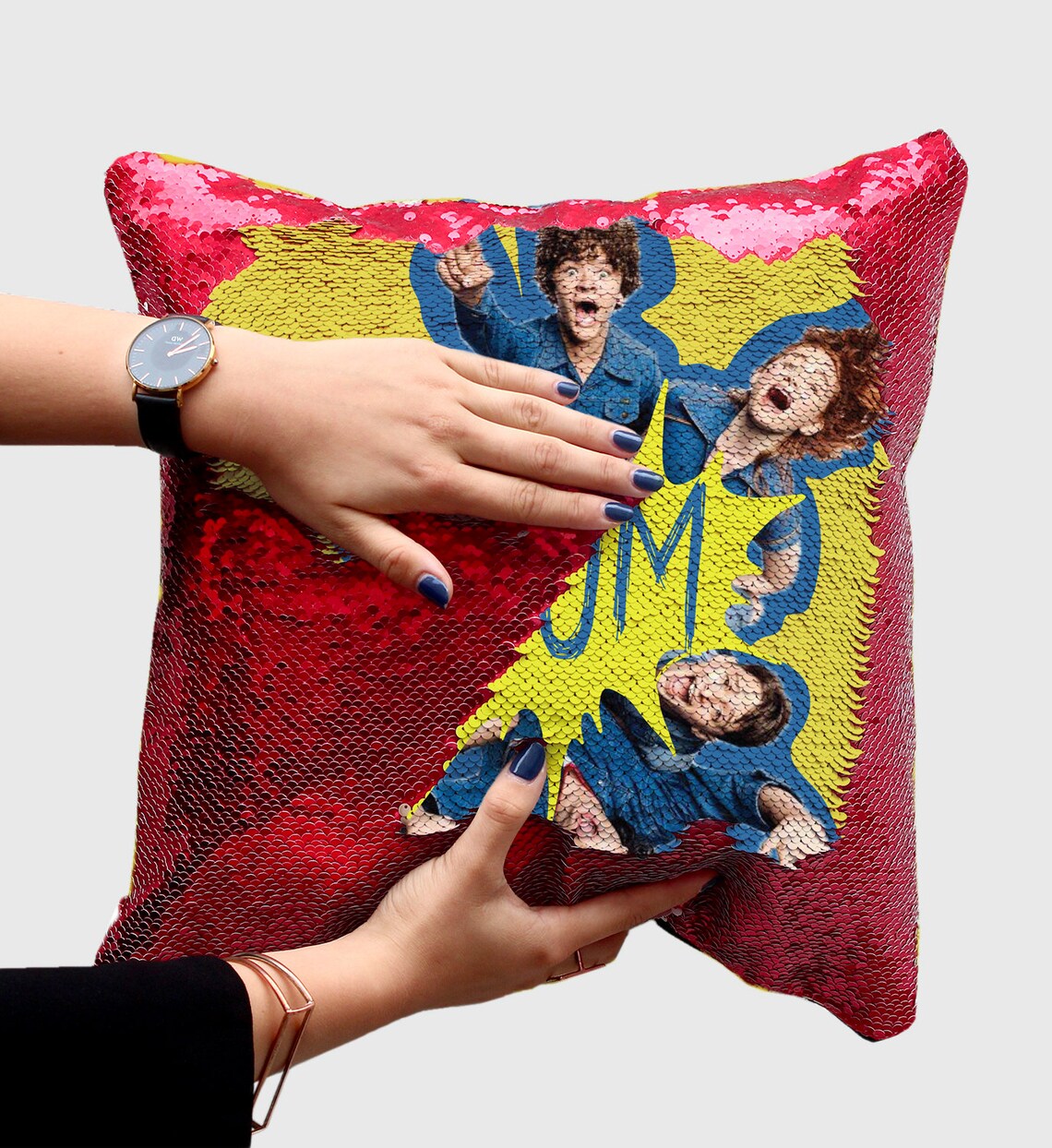 Stranger Things Sequin Pillow Mysterious Cushion Cover Actors Etsy