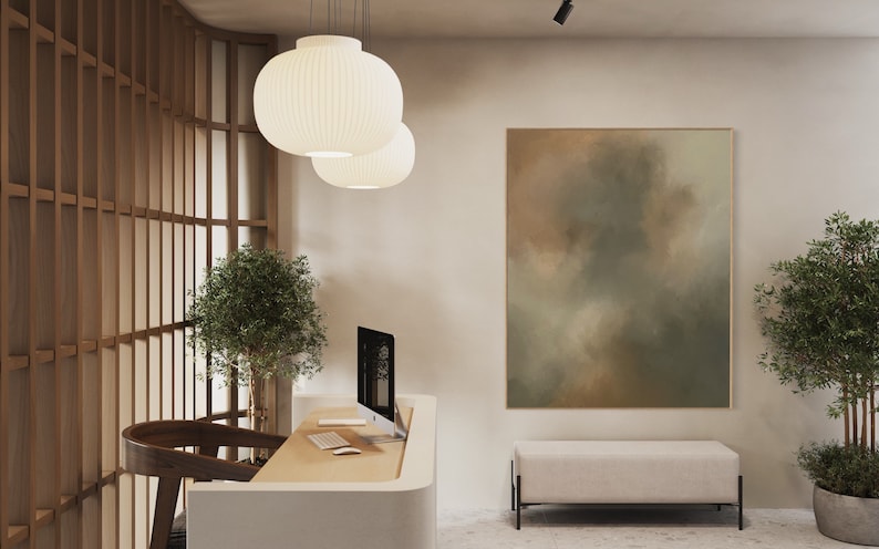 Custom Abstract Canvas Art | Sage Brown Cloud Painting - Etsy