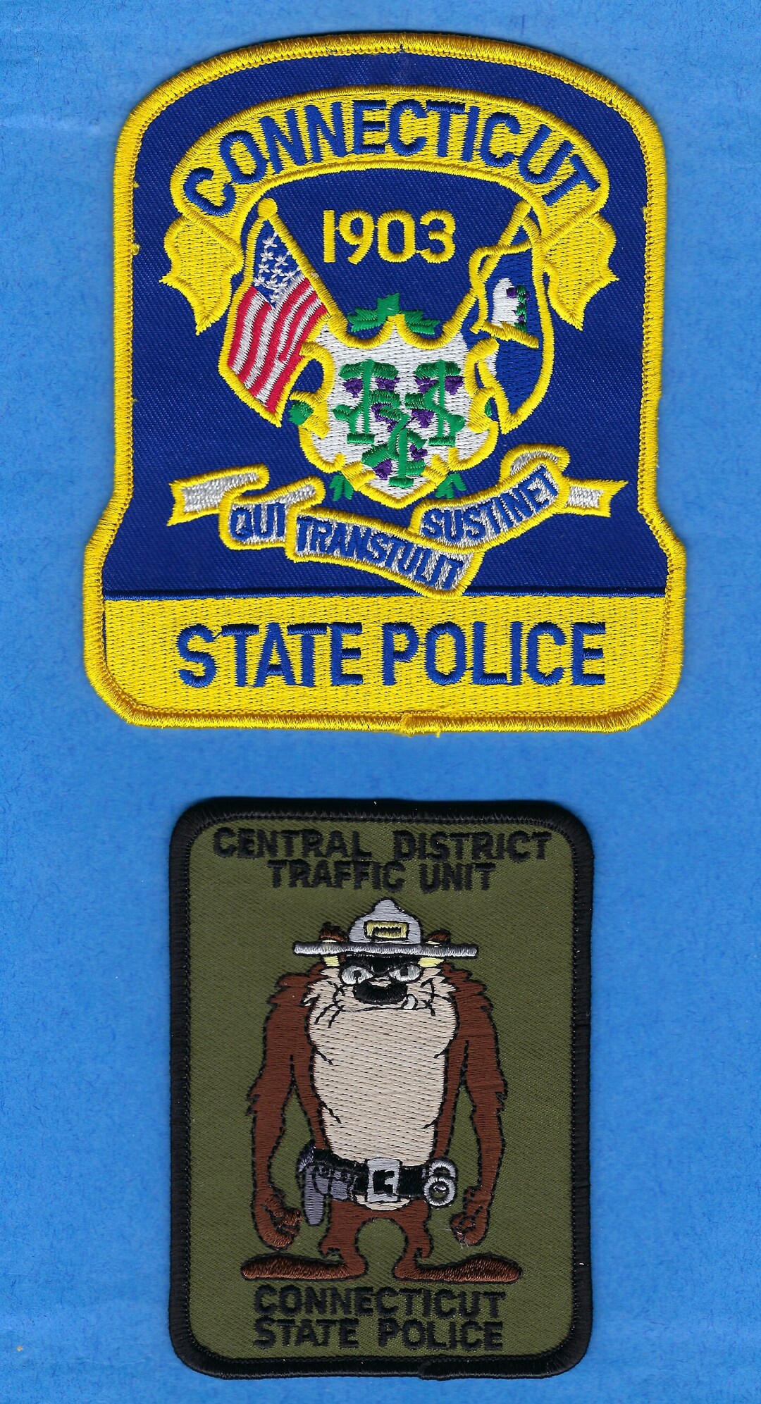 CONNECTICUT STATE POLICE Central Traffic Unit Embroidered Patch Set ...