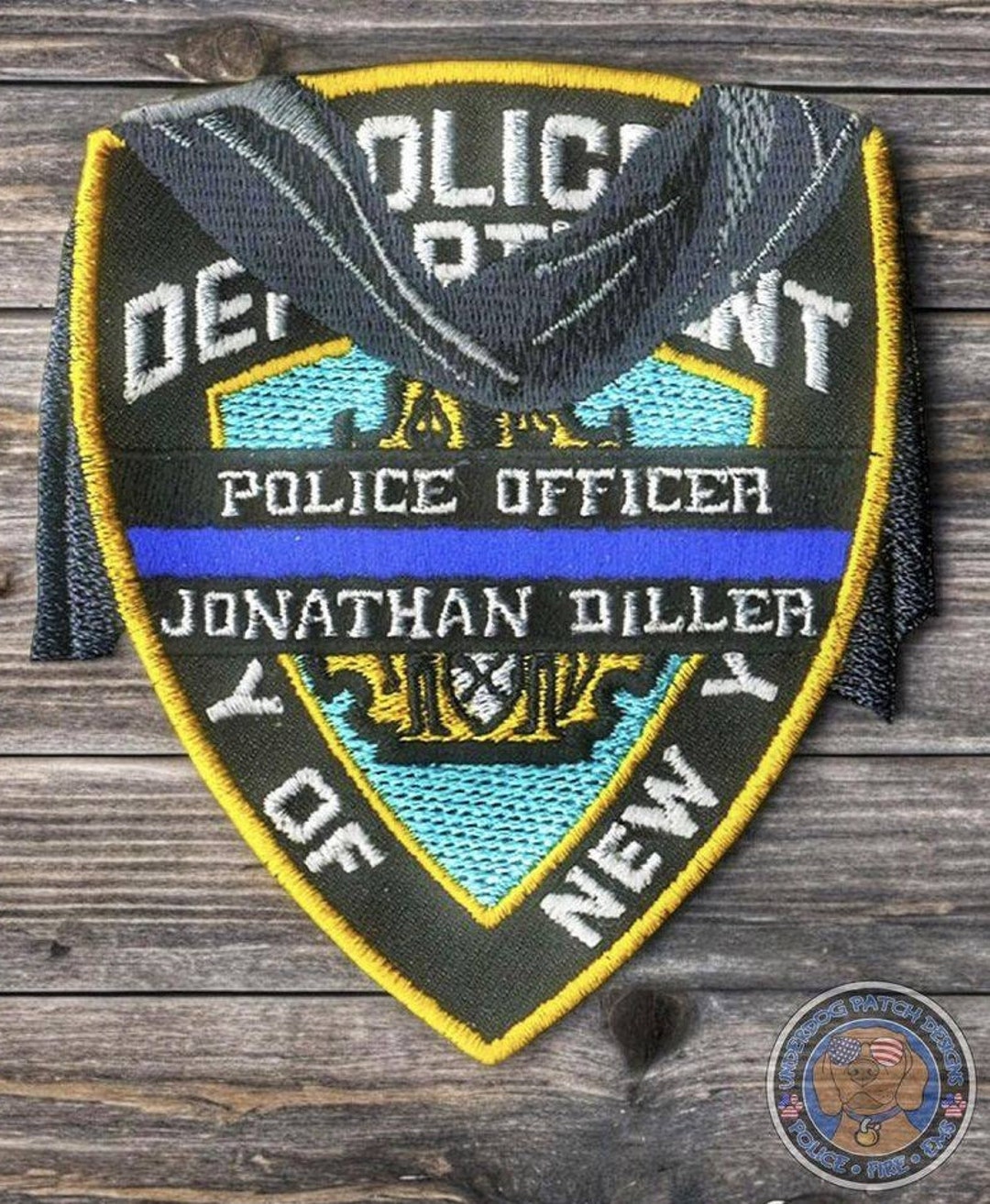 NYPD Police Officer JONATHAN DILLER Fund Raiser Embroidered Patch All ...