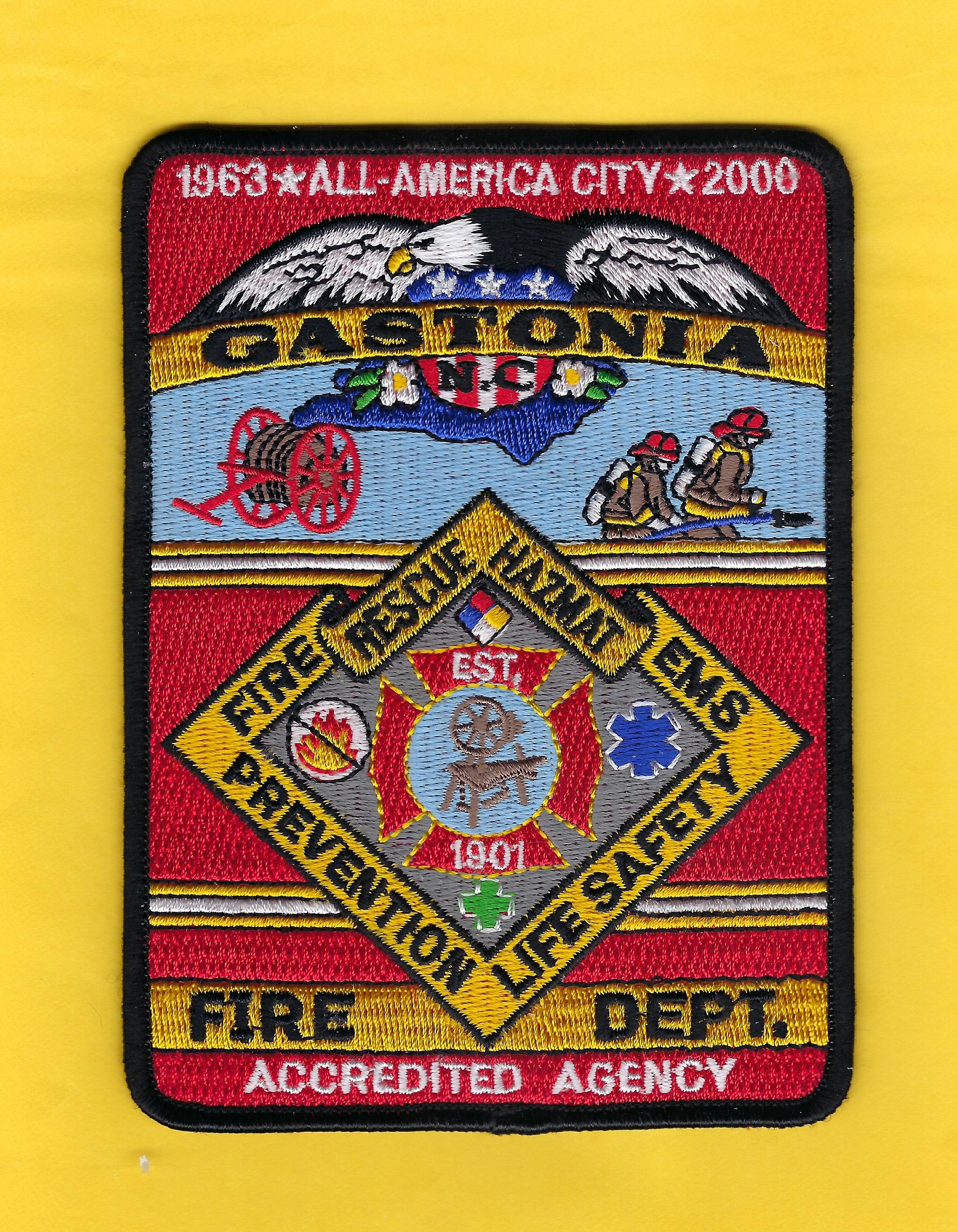 GASTONIA FIRE DEPT Patch Very Nice Artwork & Colors North Carolina LK - Etsy