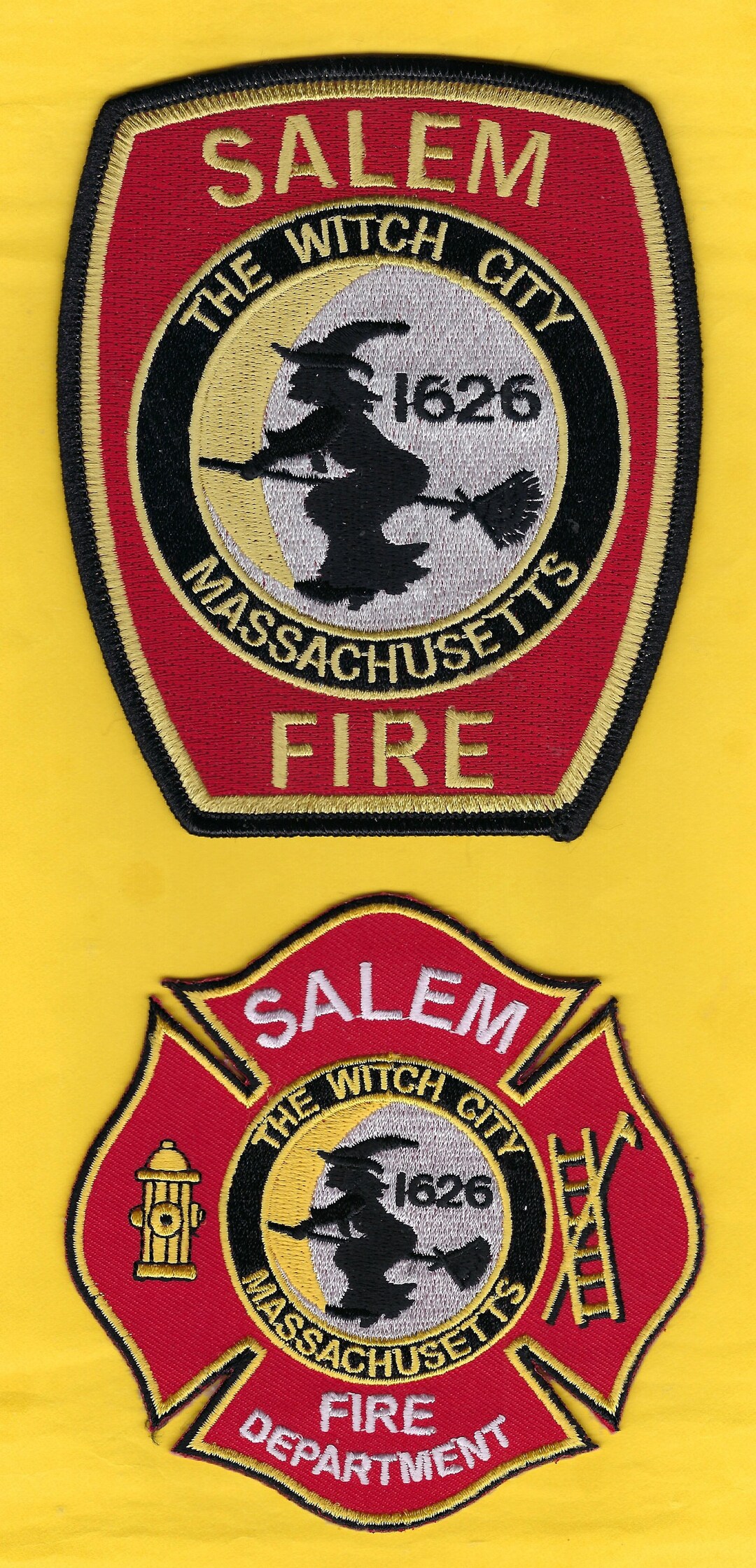 SALEM FIRE Department Patch Set A See the Witch on Her Broom - Etsy