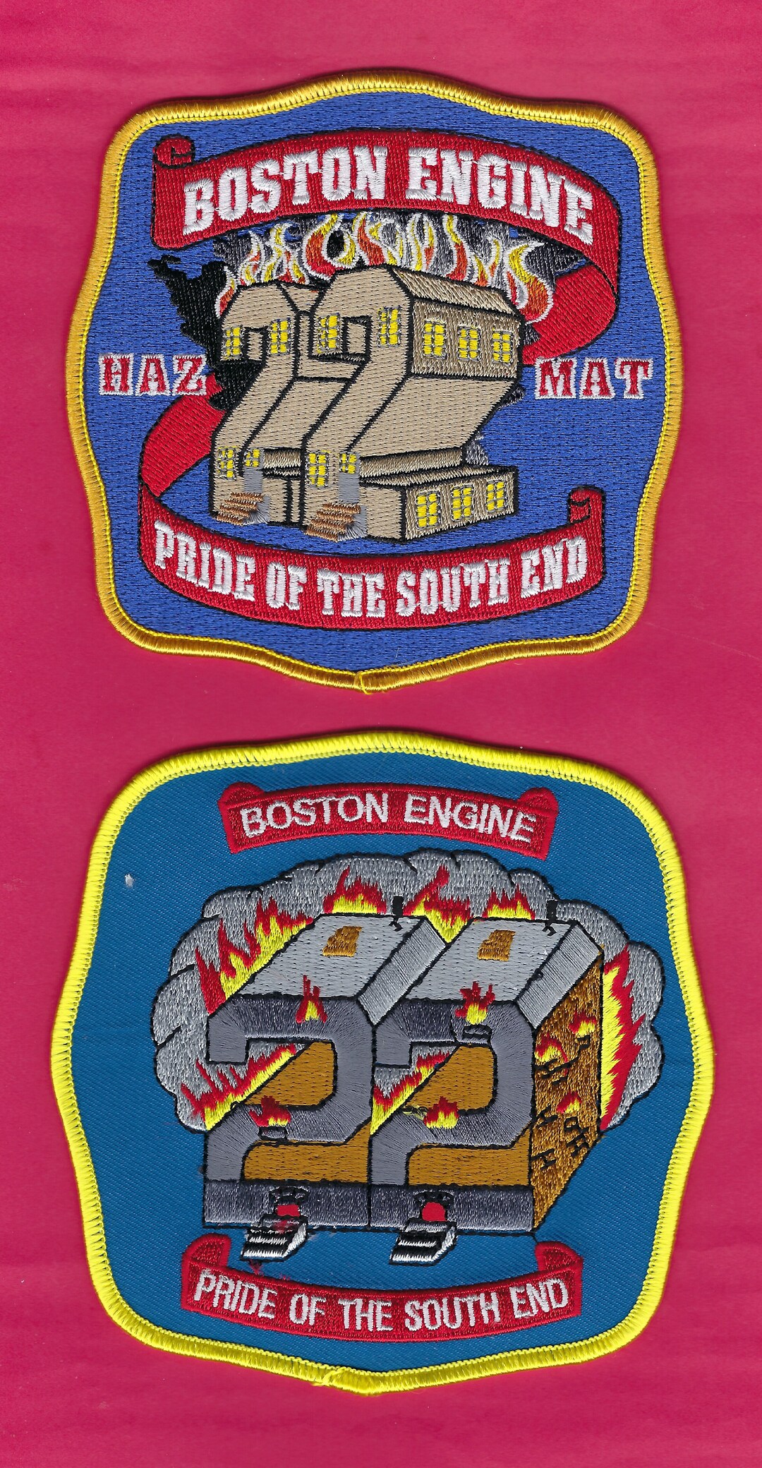 BOSTON FIRE DEPT Engine 22 Patch Set B pride of the South End Haz-mat ...