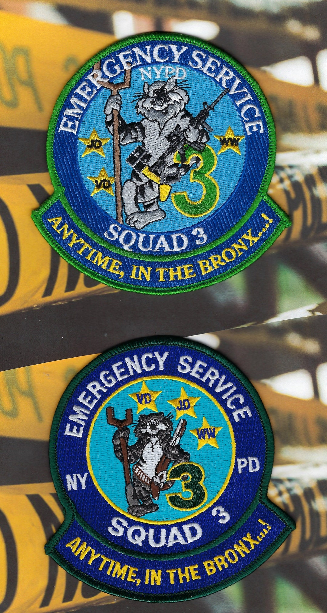 NYPD Emergency Service Truck 3 Embroidered HUNTZMAN Patch Set New York ...