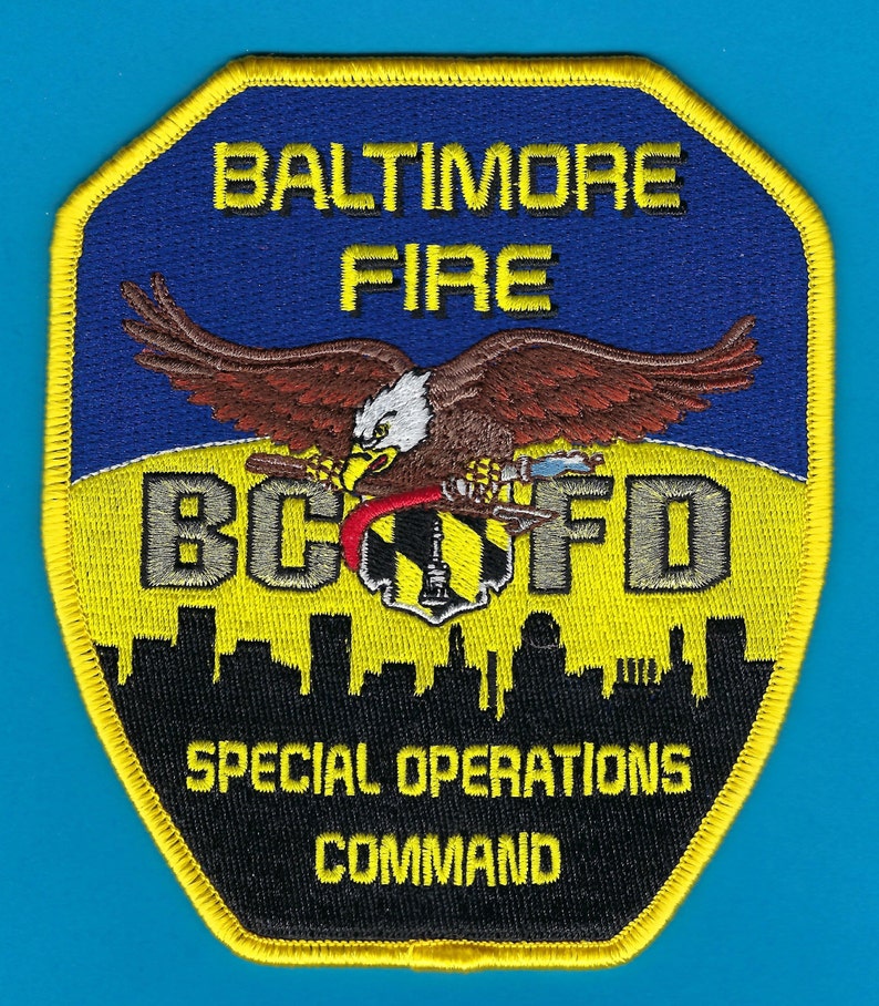 BALTIMORE CITY Fire Department Special Operations Command Embroidered ...