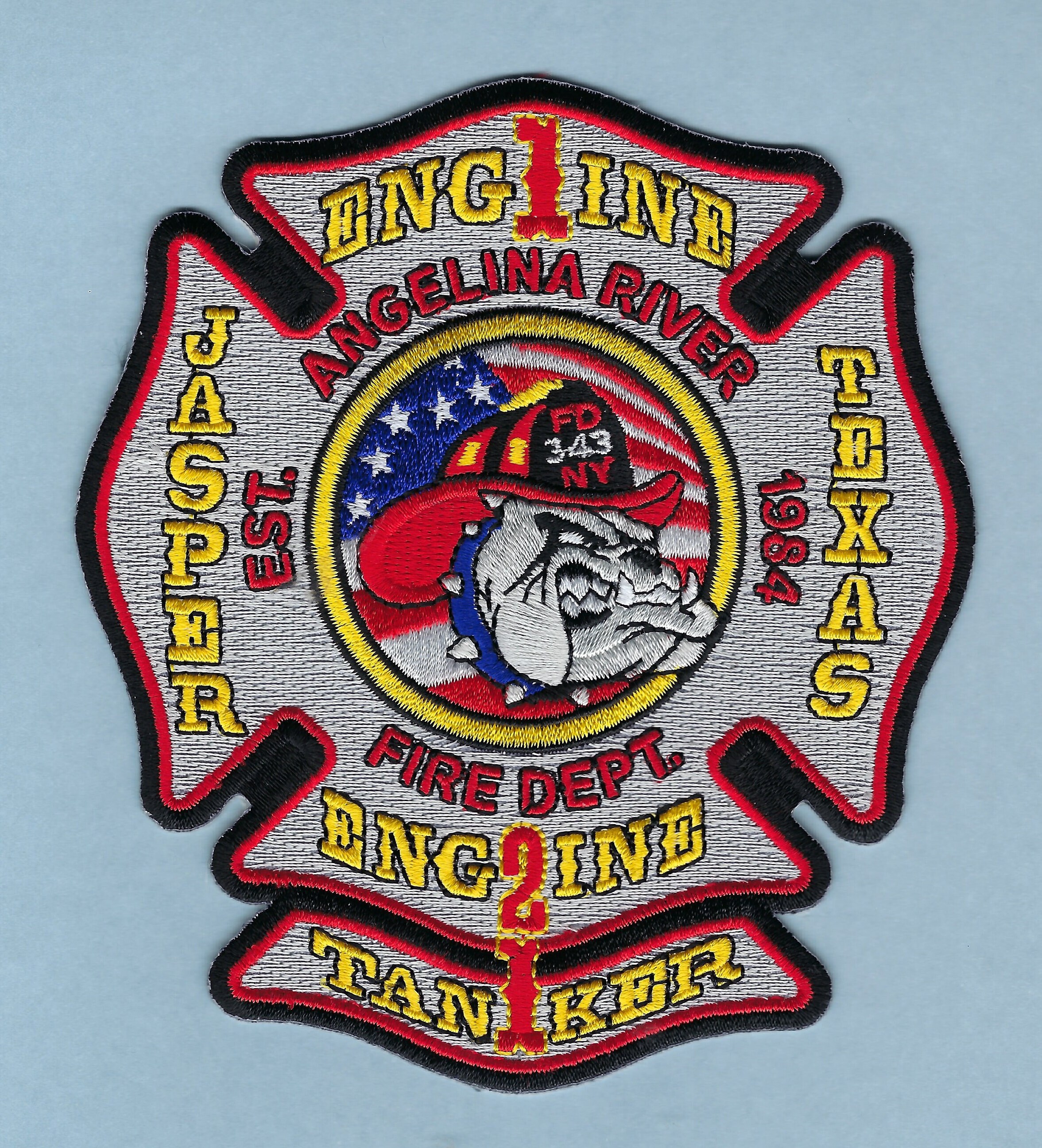 ANGELINA RIVER Fire Department Embroidered Patch 'engine 1 Engine 2 ...