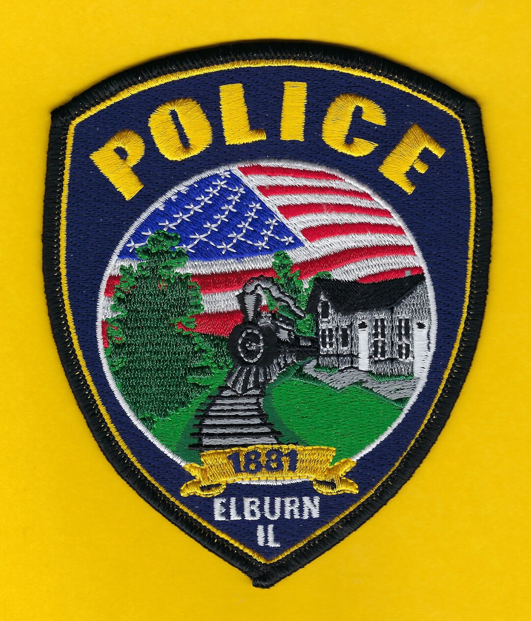 ELBURN POLICE Police Department Embroidered Patch 'see the Train ...