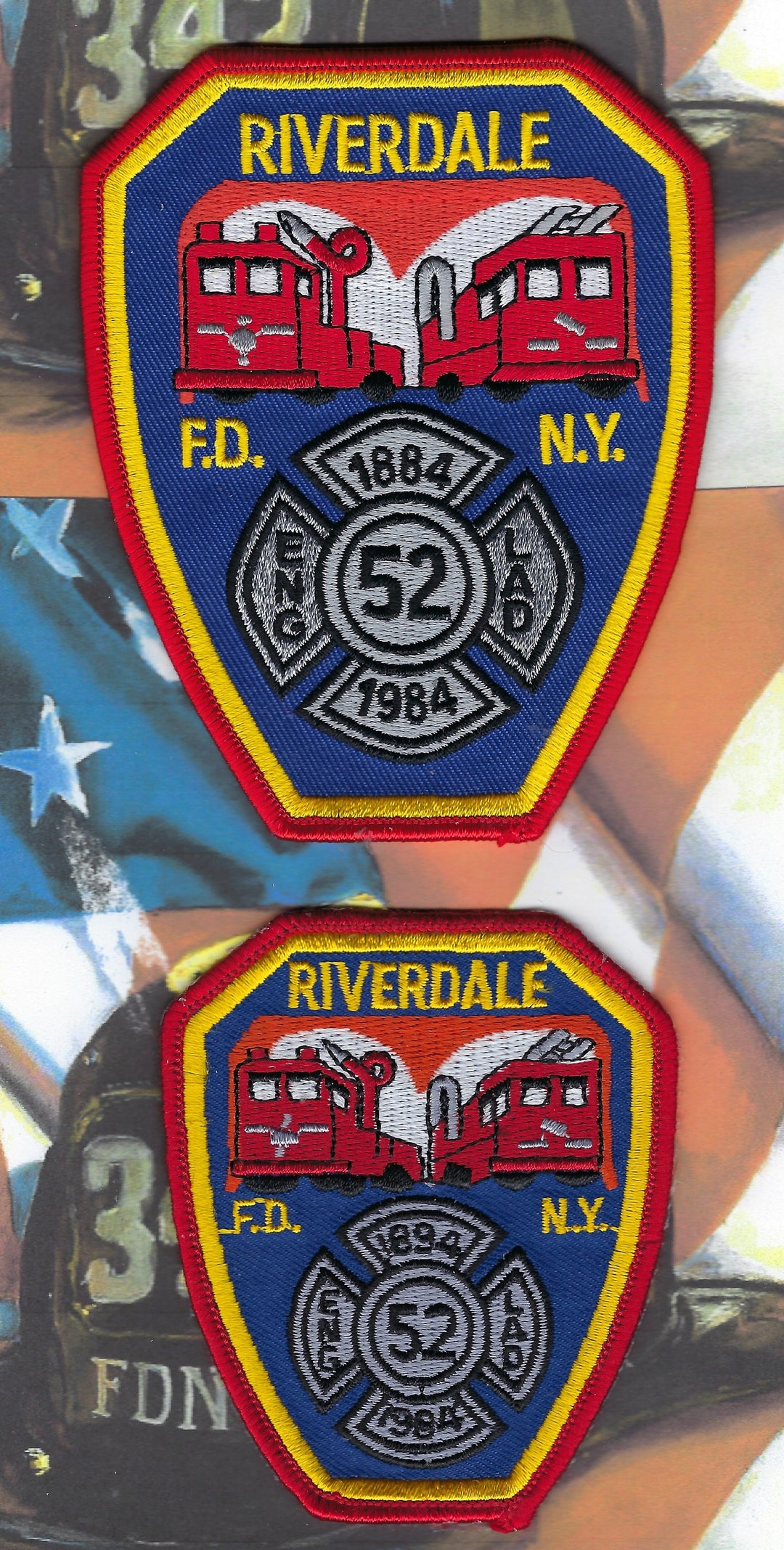 FDNY ENGINE 52 LADDER 52 100th Anniversary 1894 1994 Embroidered ...