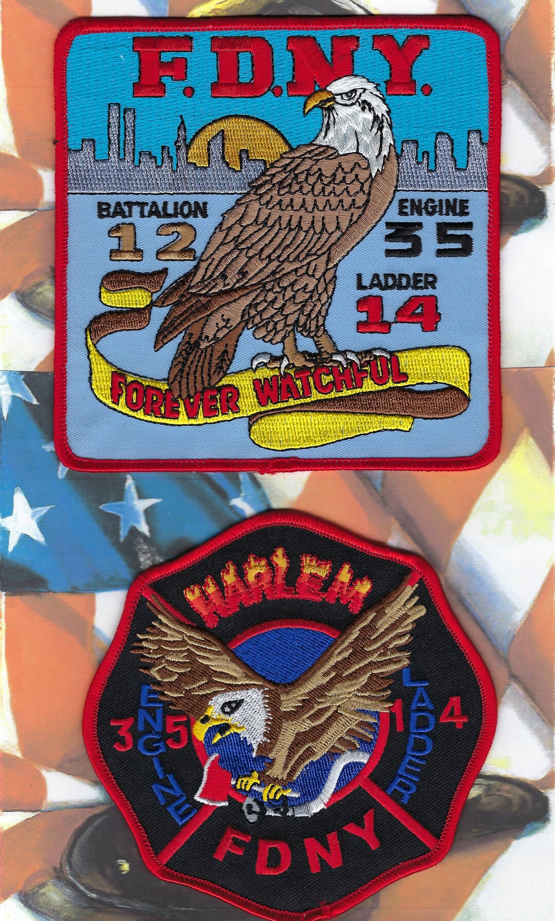 NEW YORK City Fire Department FDNY Engine 35 Ladder 14 Embroidered ...