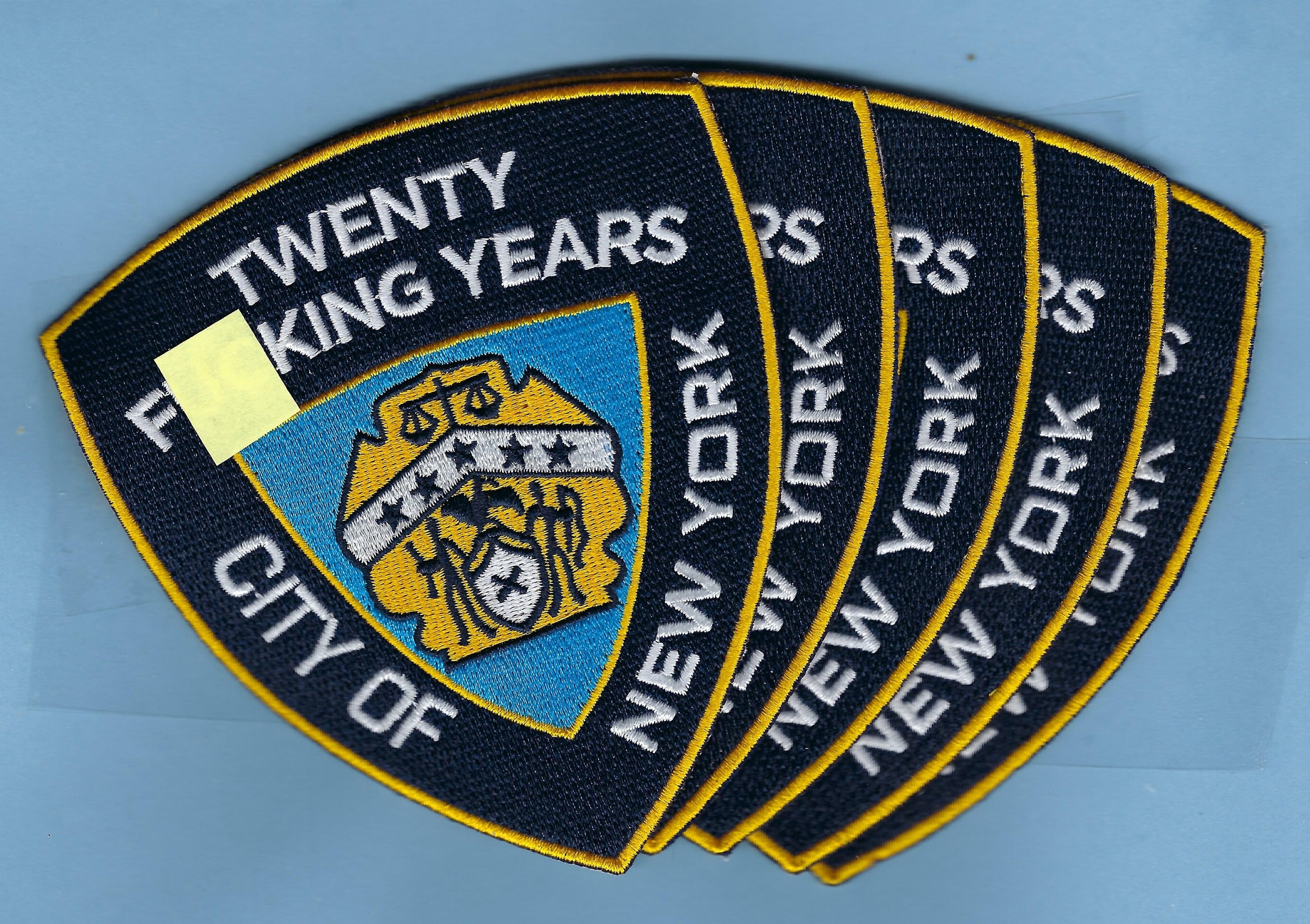 NEW YORK City Police Department 20 F...king Years Retirement Patches 5 ...