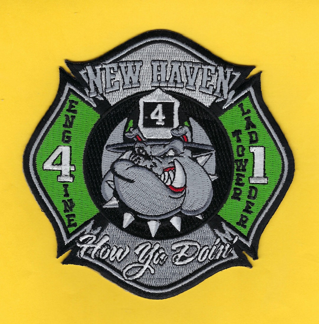 NEW HAVEN FIRE Dept Engine 4 Tower Ladder 1 Embroidered Company Patch ...