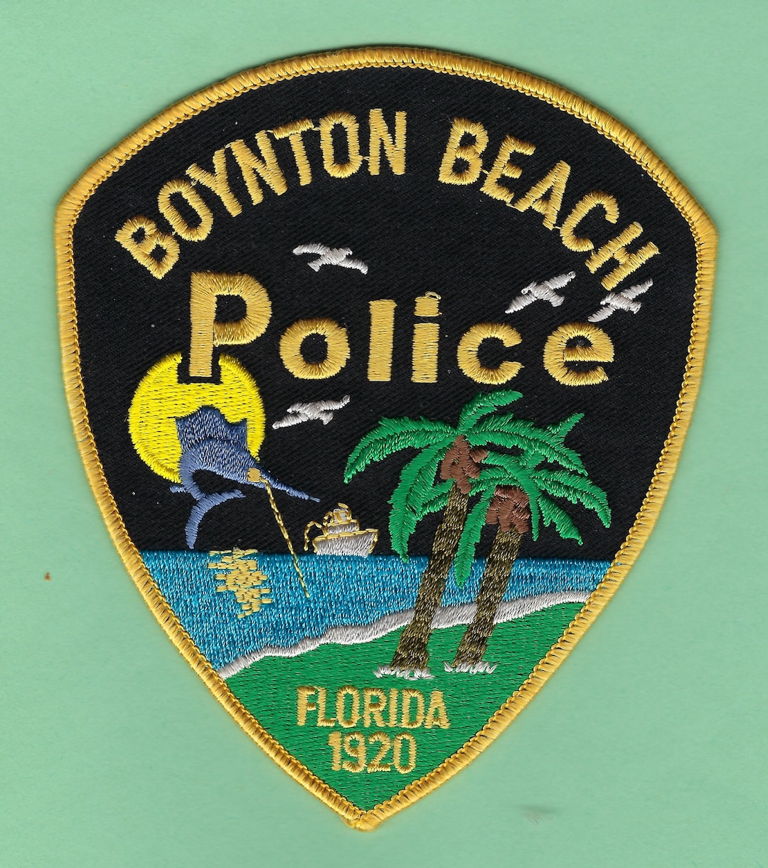 BOYNTON BEACH POLICE Department Embroidered Shoulder Patch Florida Very ...
