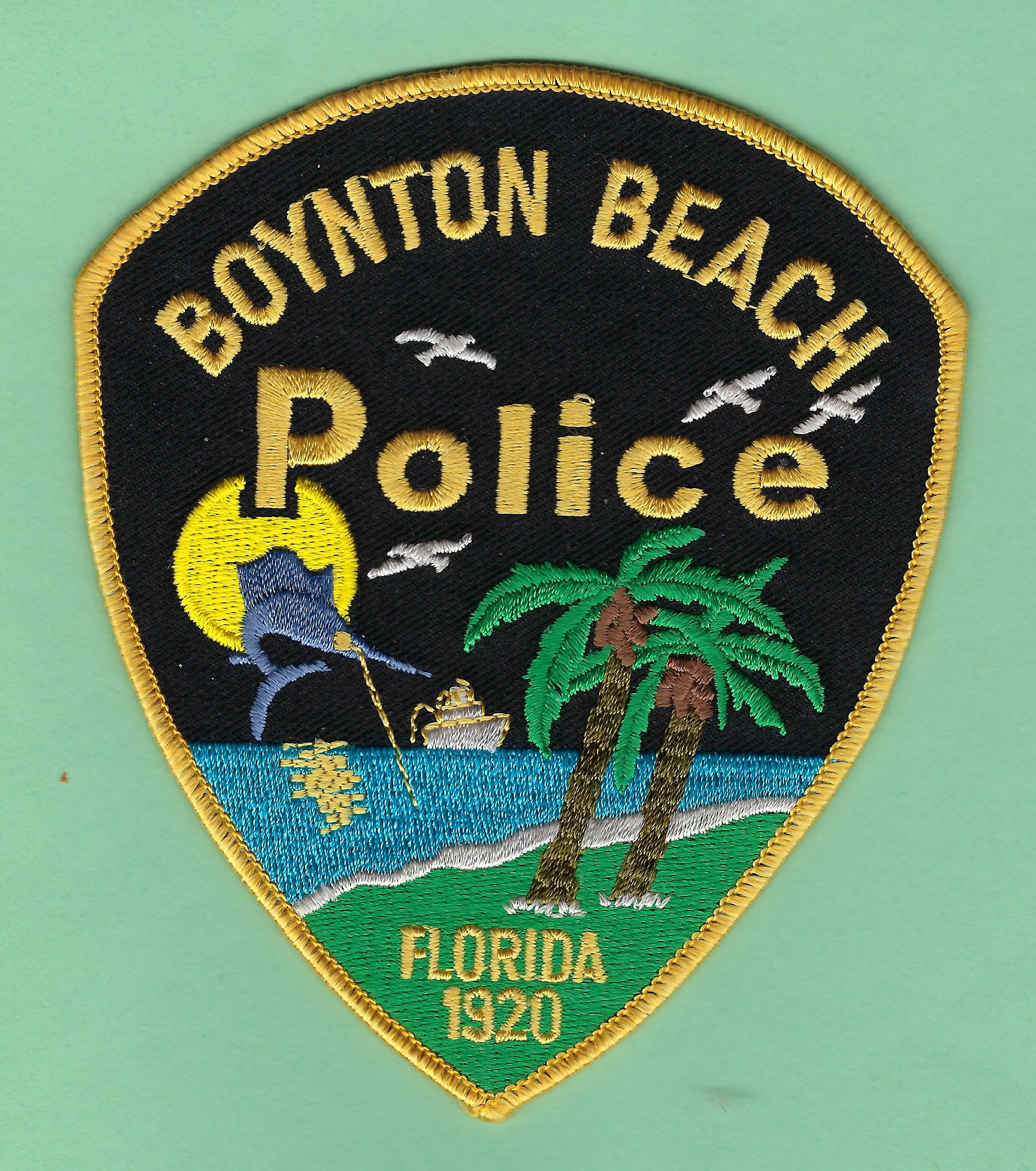 BOYNTON BEACH POLICE Department Embroidered Shoulder Patch Florida Very ...