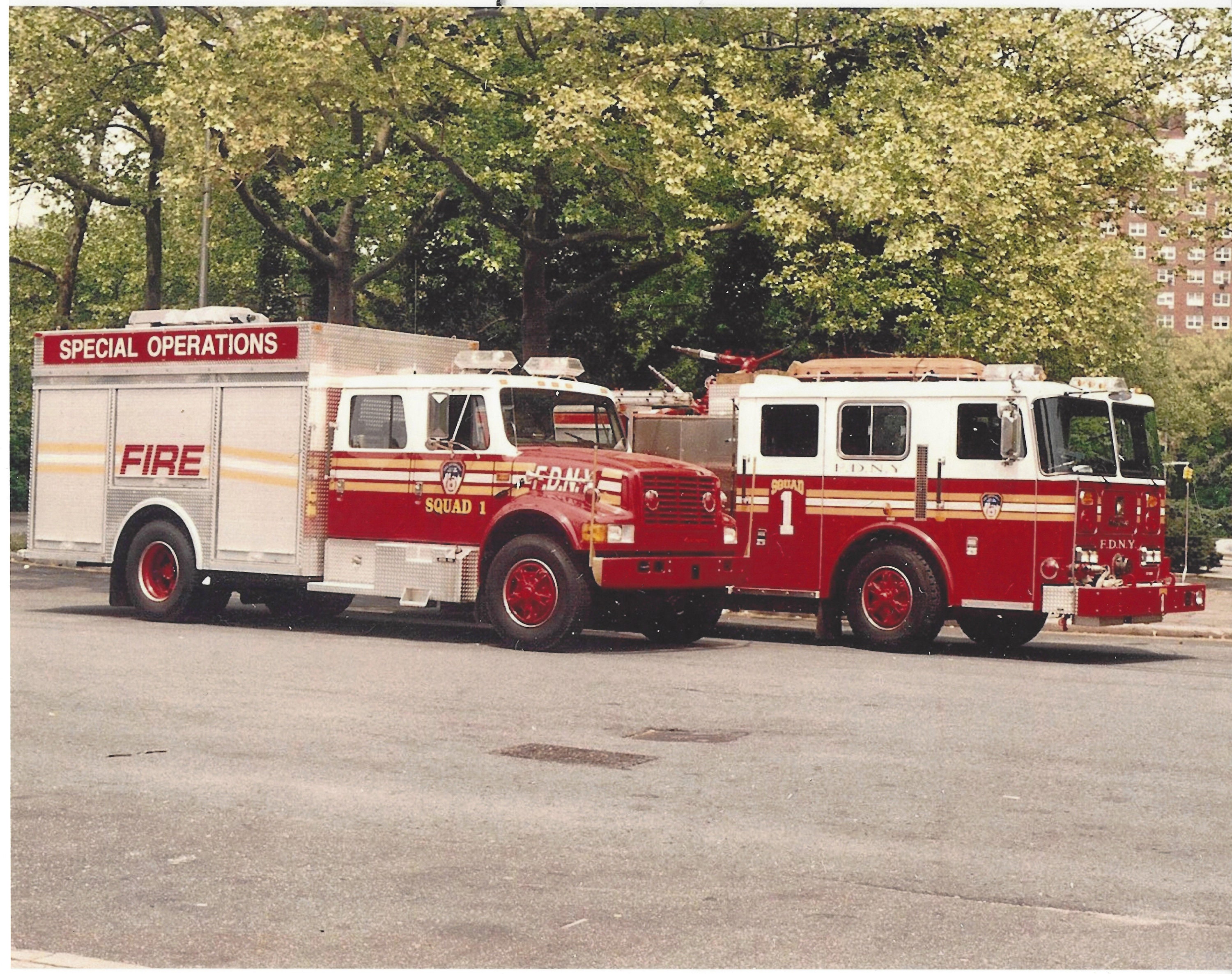 FDNY SQUAD COMPANY 1 Group Shot 8x10 Inch Color Photo Circa 1993 A-W-E ...