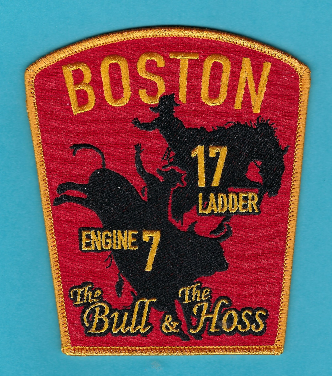 BOSTON FIRE DEPARTMENT Engine 7 Ladder 17 Embroidered Company Patch ...