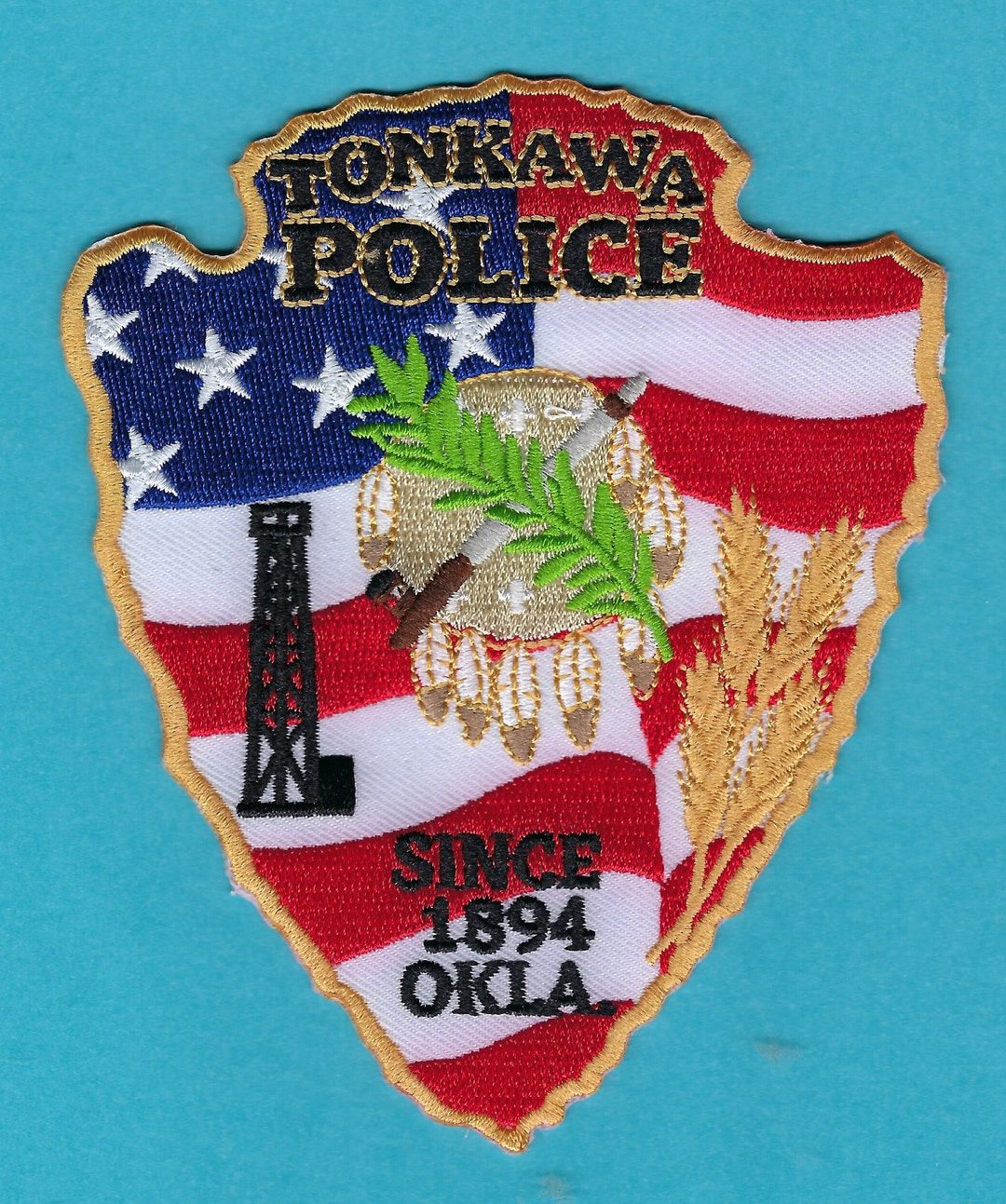 TONKAWA POLICE Department Embroidered Shoulder Patch Very-hard-to-find ...
