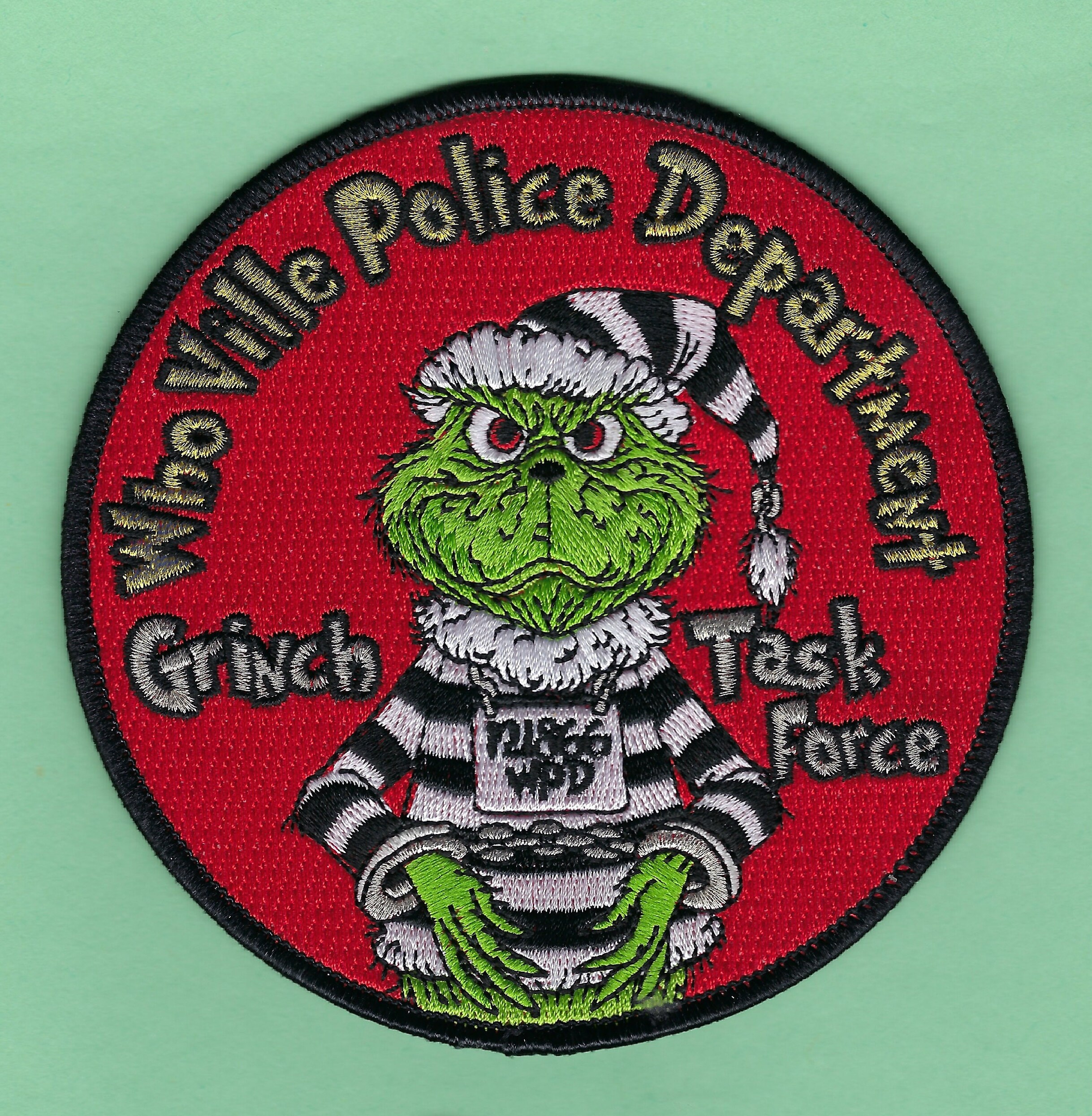 WHOVILLE POLICE Department Grinch Task Force Embroidered Patch A-W-E-S-O-M-E LK - Etsy