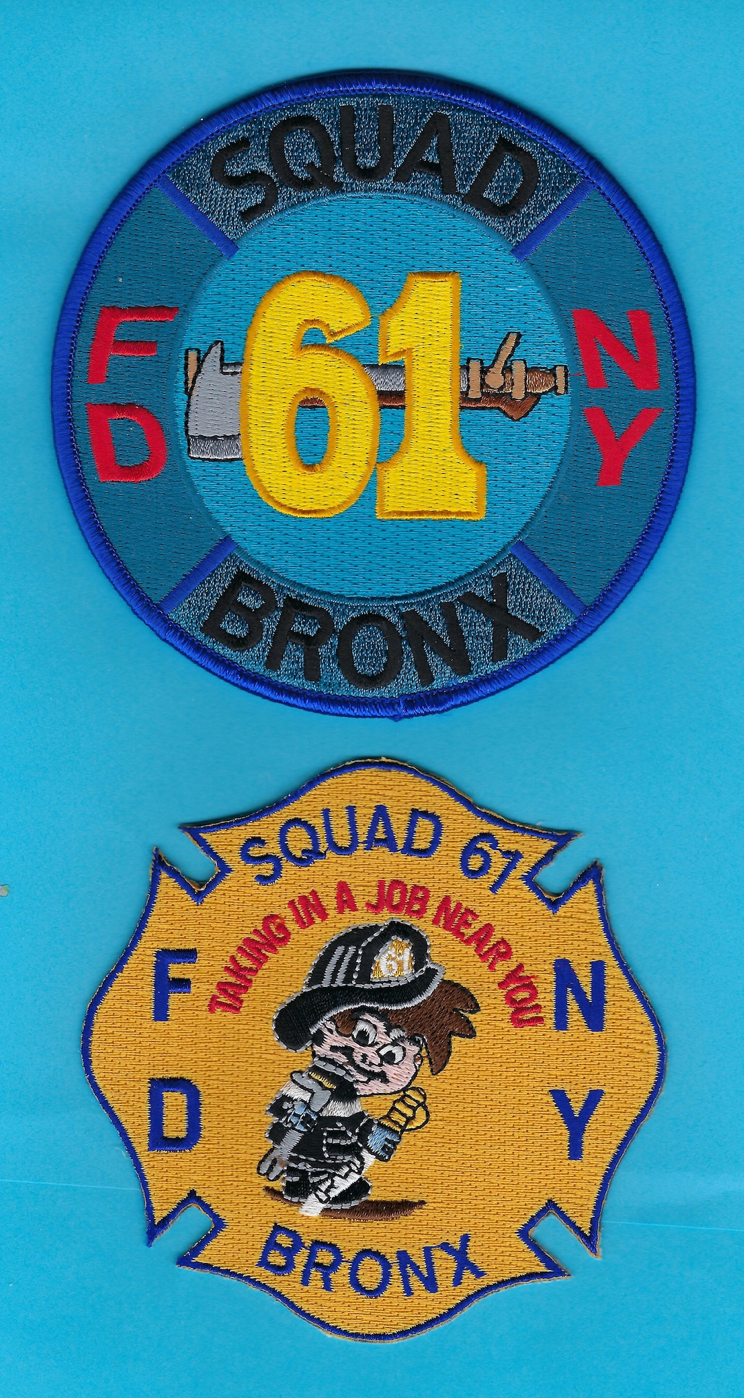 FDNY SQUAD COMPANY 61 Patch Set New York City Fire Dept Bronx LK - Etsy