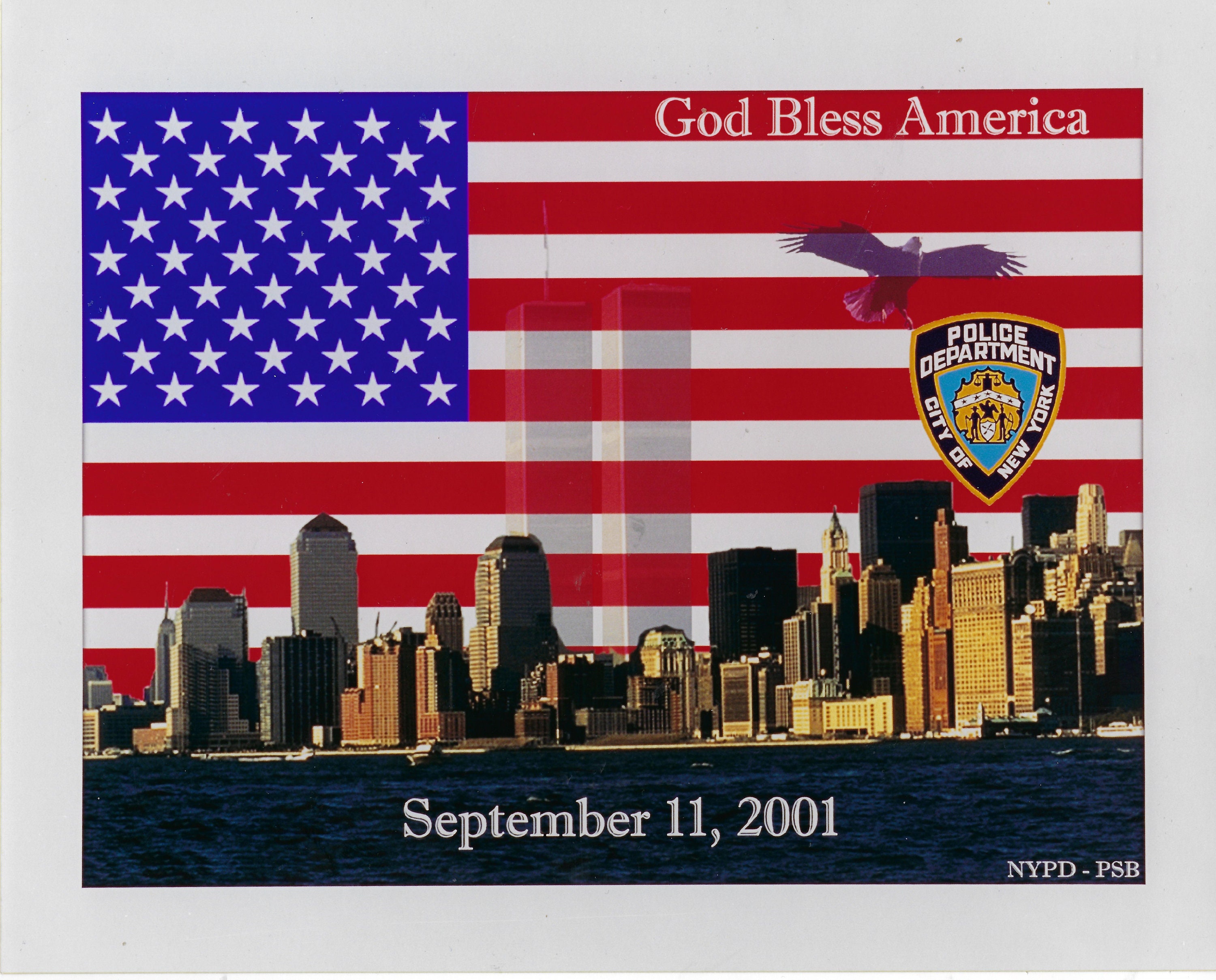NYPD 9-11 WORLD TRADE Center 8x10 Color Memorial Photo God Bless ...
