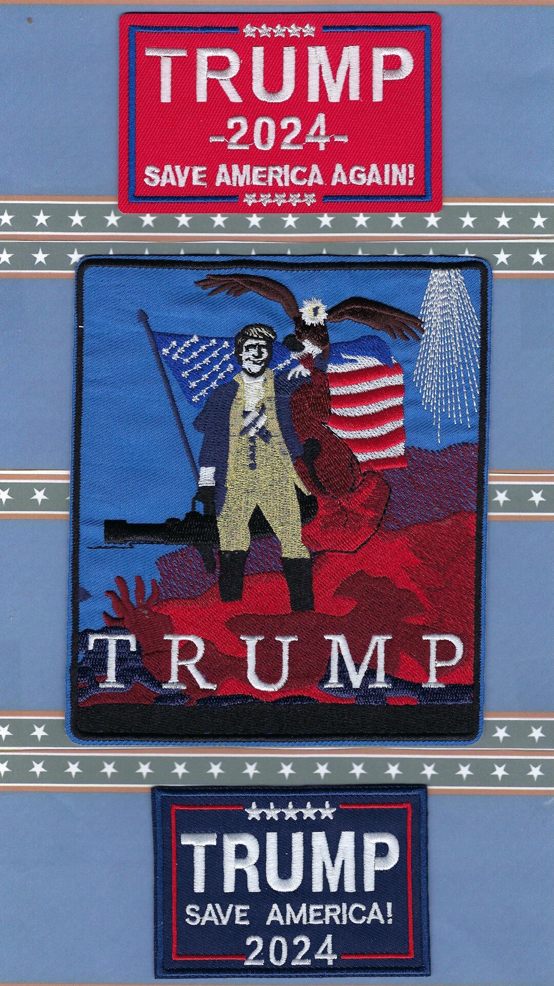 DONALD J TRUMP Save America 2024 Embroidered Patch Set A M-A-G-A ...