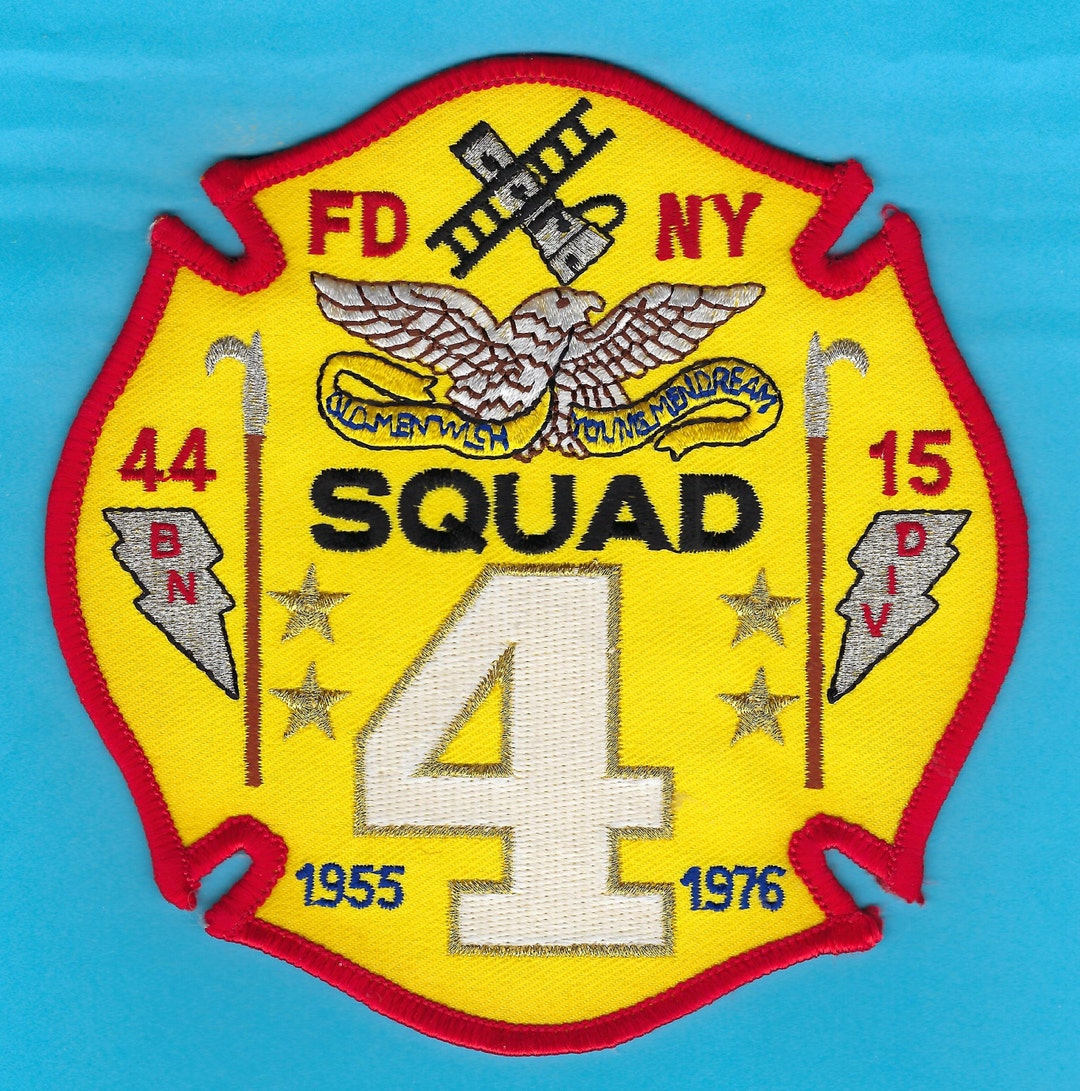 FDNY SQUAD 4 Company Patch GOLD Embroidery old Men Wish, Young Men ...