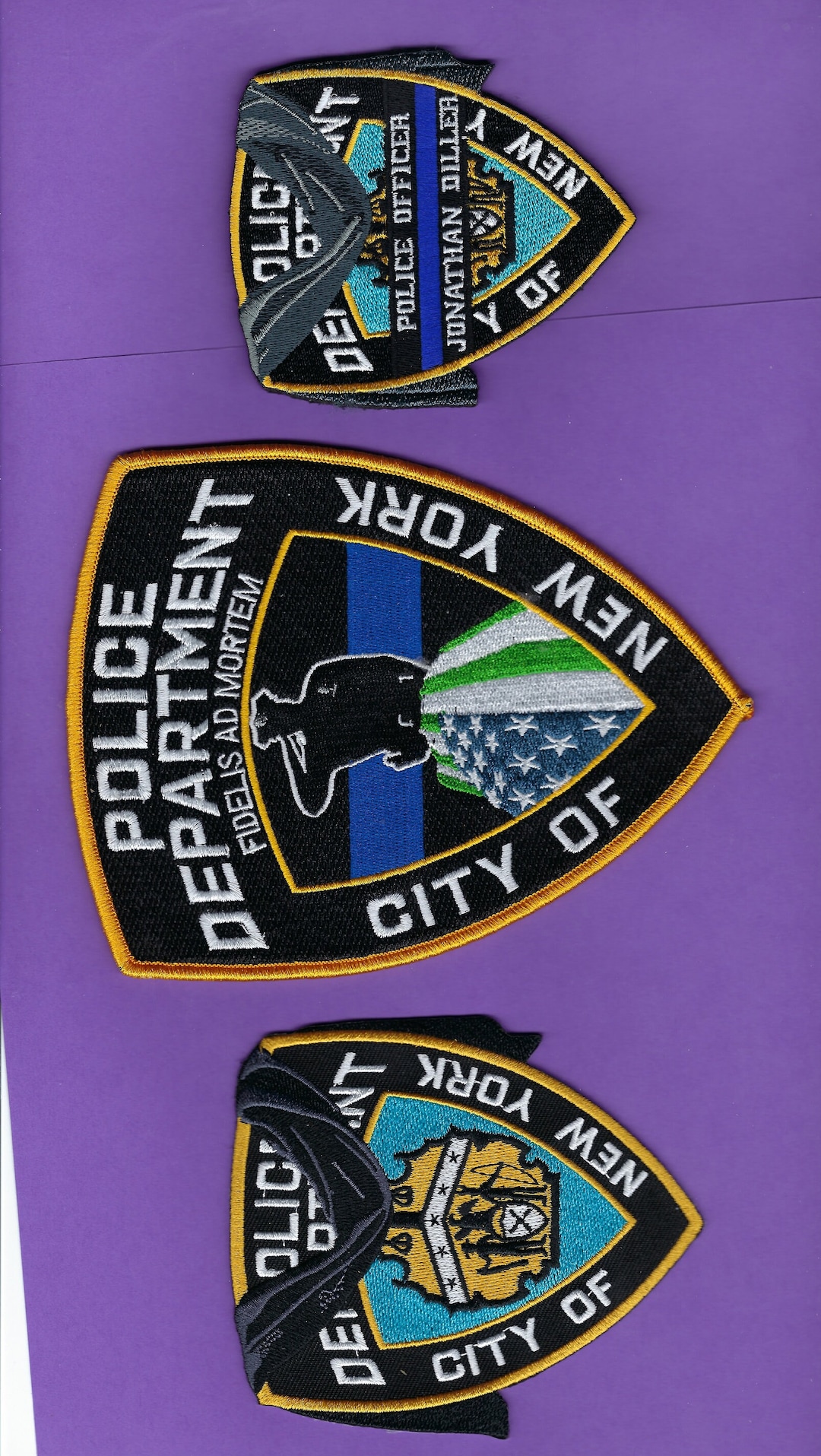NYPD POLICE OFFICER Jonathan Diller Memorial Patch Set Fidelis Ad ...