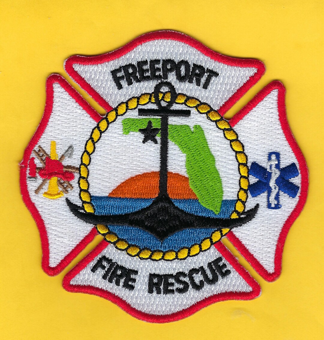 FREEPORT FIRE-RESCUE Department Patch Very Nice Artwork & Colors ...