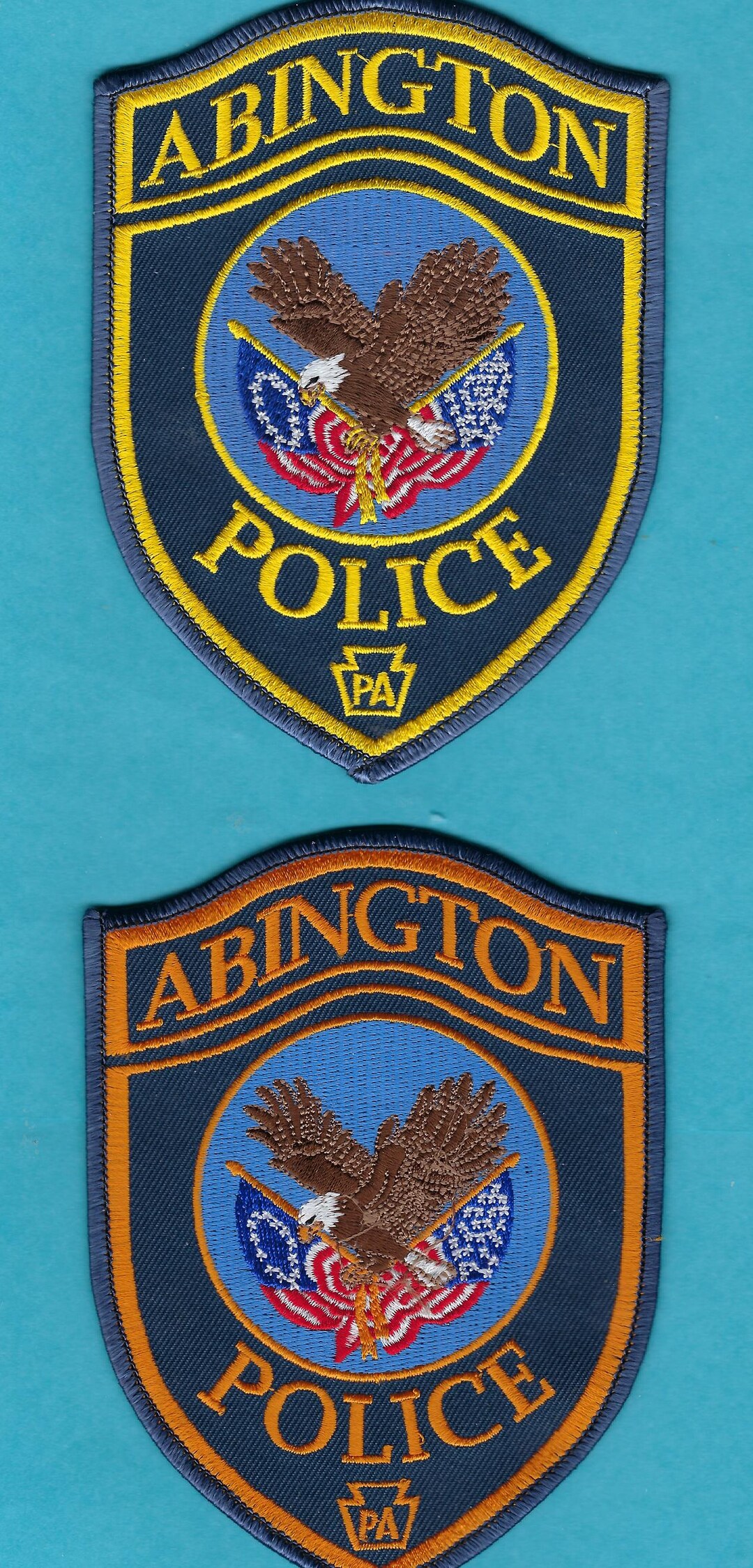 ABINGTON POLICE Department Embroidered Patch Set Nice Collector's Set ...