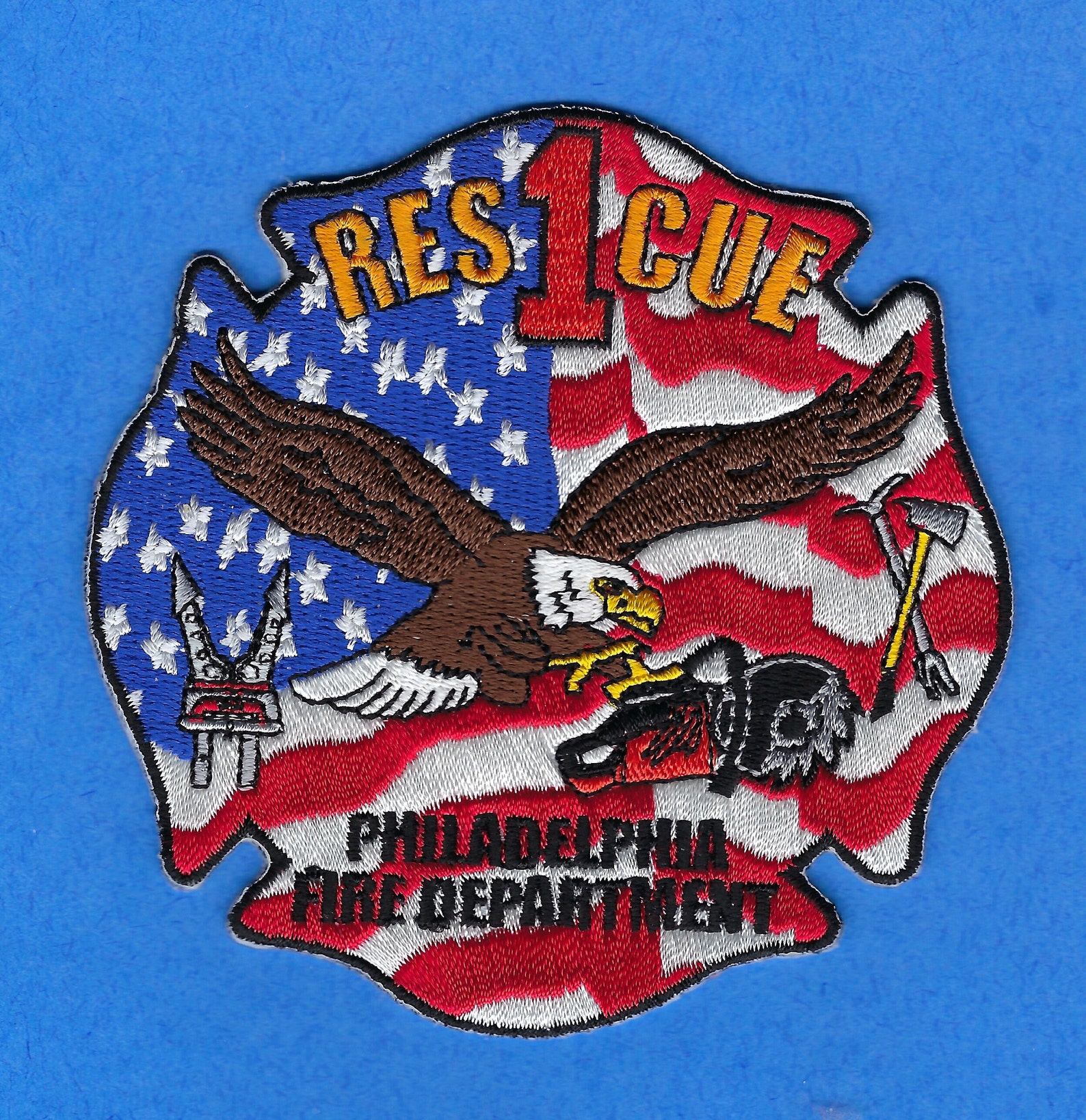 PHILADELPHIA FIRE DEPARTMENT Rescue 1 Embroidered Company Patch 'eagle ...