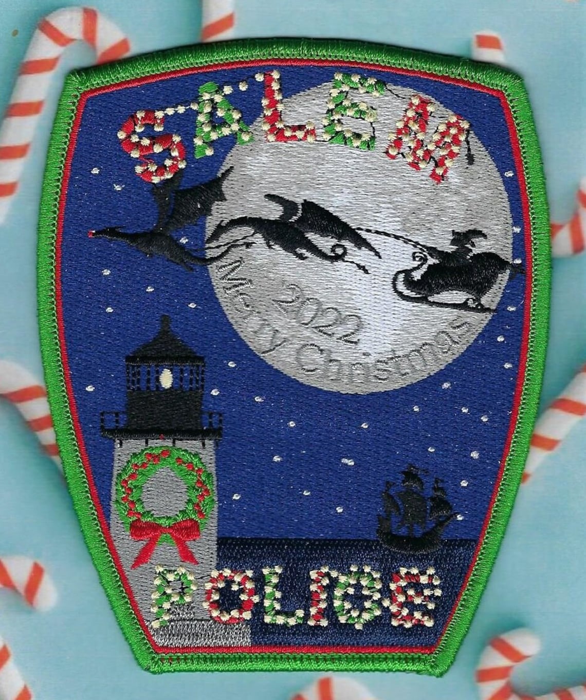 SALEM POLICE DEPARTMENT Limited Edition 2022 Christmas Patch Witch City ...