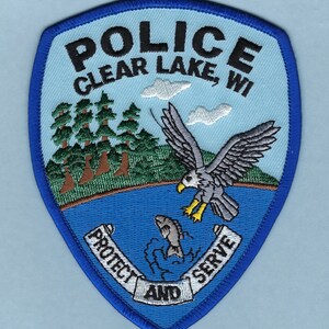 CLEAR LAKE Police Department Embroidered Shoulder Patch WISCONSIN ...