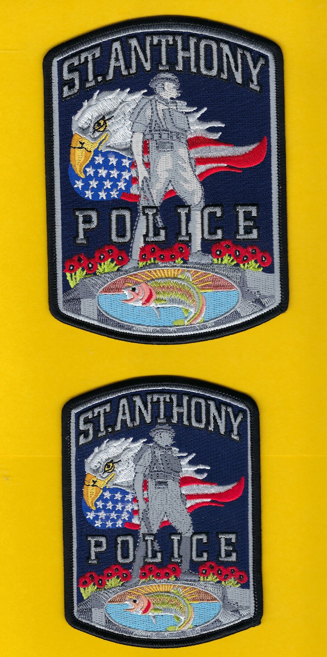 SAINT ANTHONY Police Department Embroidered Patch Set 'very Patriotic ...