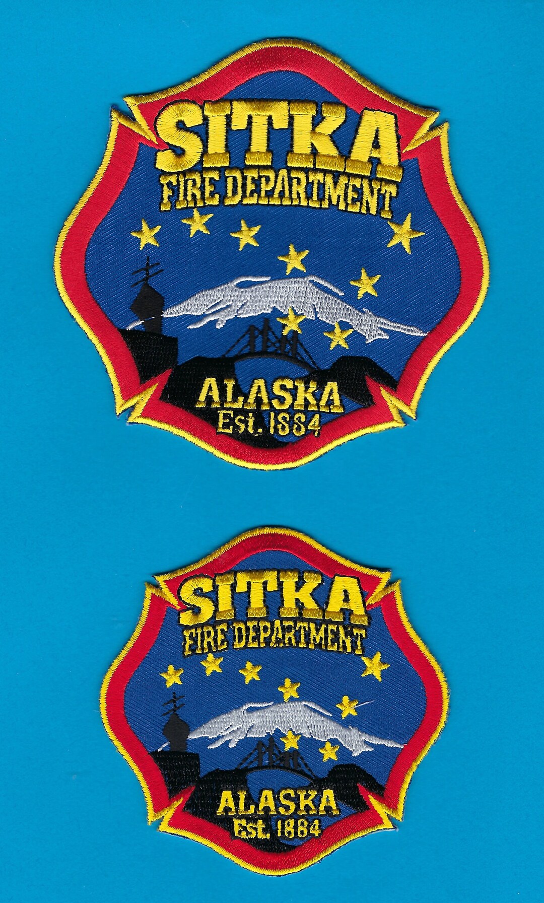 SITKA FIRE Department Embroidered Patch Set 'beautiful Artwork & Colors ...