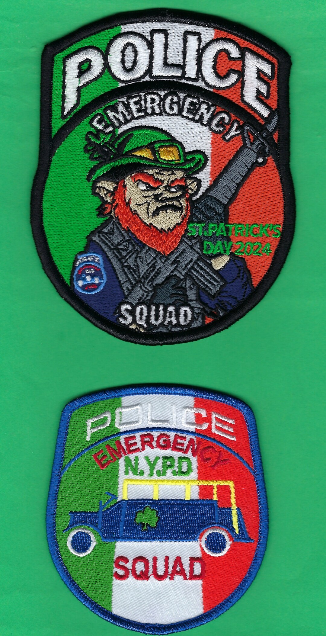 NYPD EMERGENCY Service Unit Saint Patrick's Day 2024 Patch Set Very ...