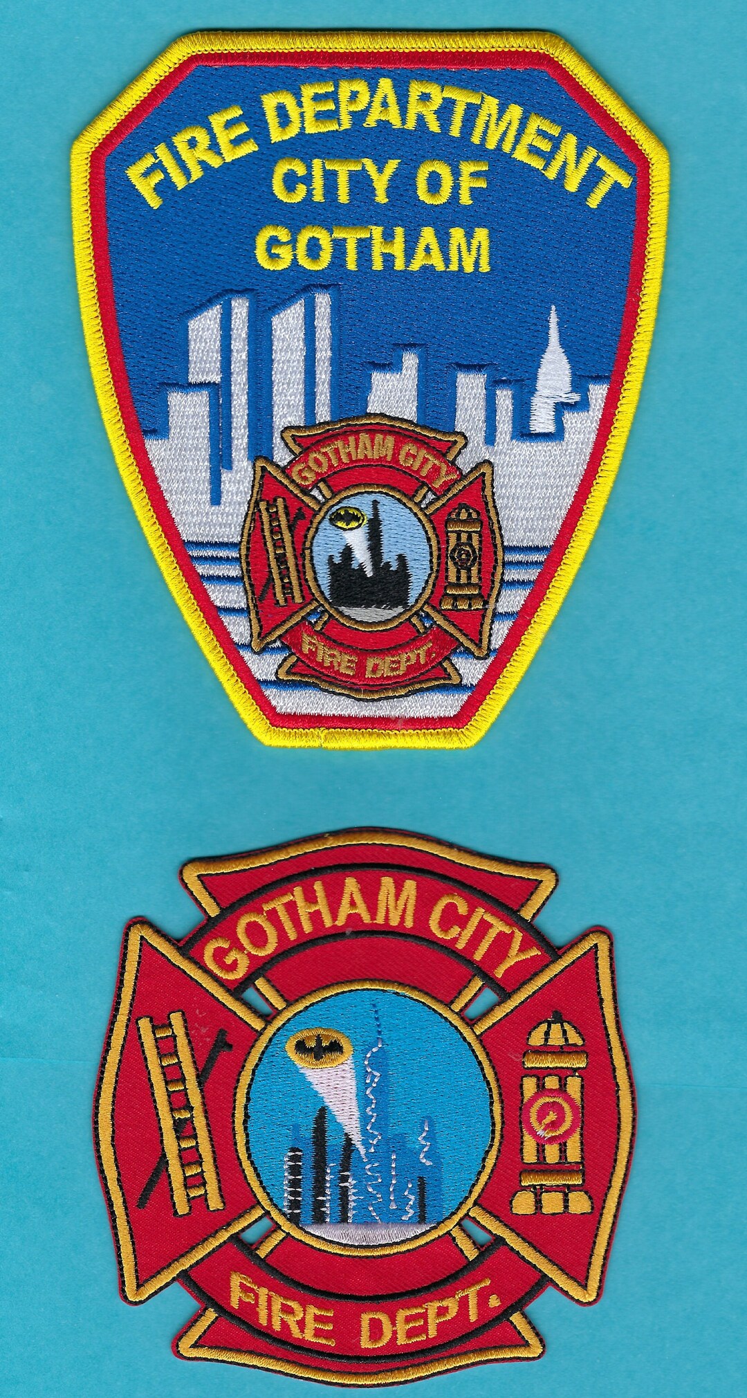 GOTHAM CITY FIRE Department Embroidered Shoulder Patch Set 'holy Cow ...