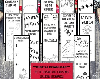 Poinsettia Christmas Bookmarks, Printable Christmas Bookmarks, DIY ...