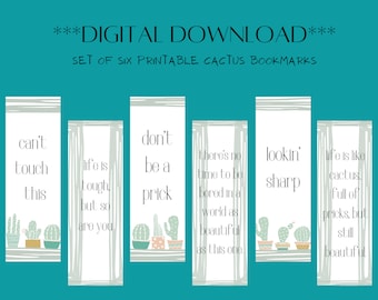 Succulents Watercolor Printable Bookmarks DIY Scrapbooking Images Set ...