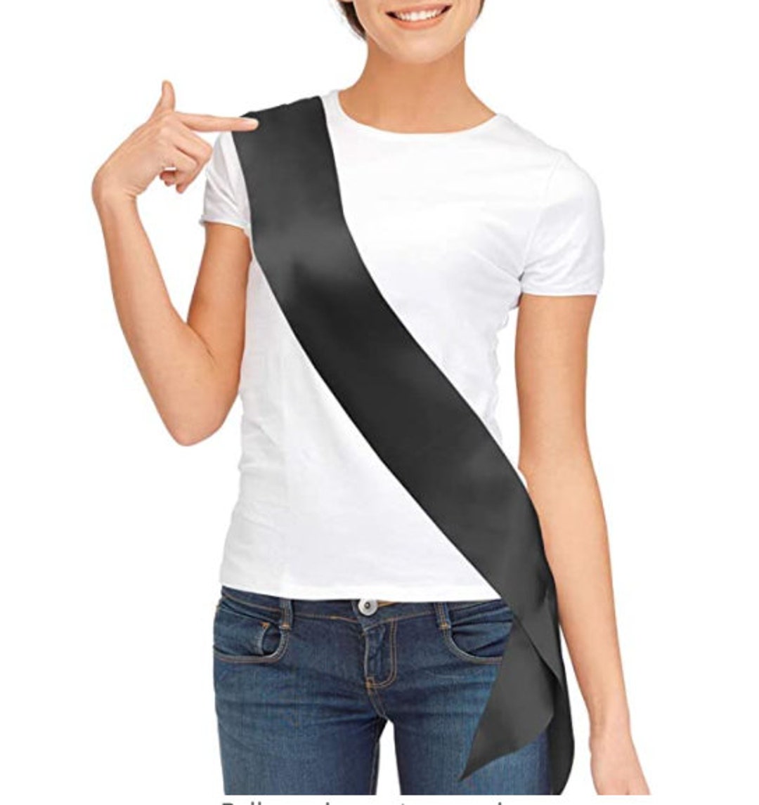 Blank Black and White Sashes Black Pageant Sash Cheerleader - Etsy