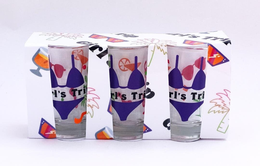 Personalized Girls Trip Shot Glass Set With Custom Case - Etsy