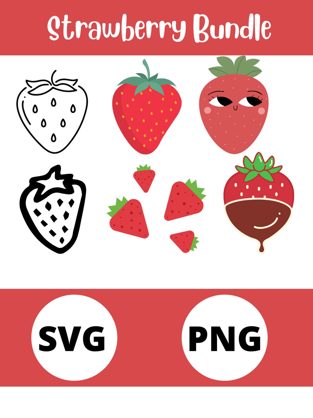 Strawberries Digital Download Prints, SVG Digital Download Strawberries ...