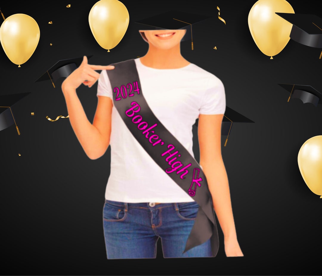 Graduation Sashes Blank Black and White , Black Sport Sashes, Black and ...