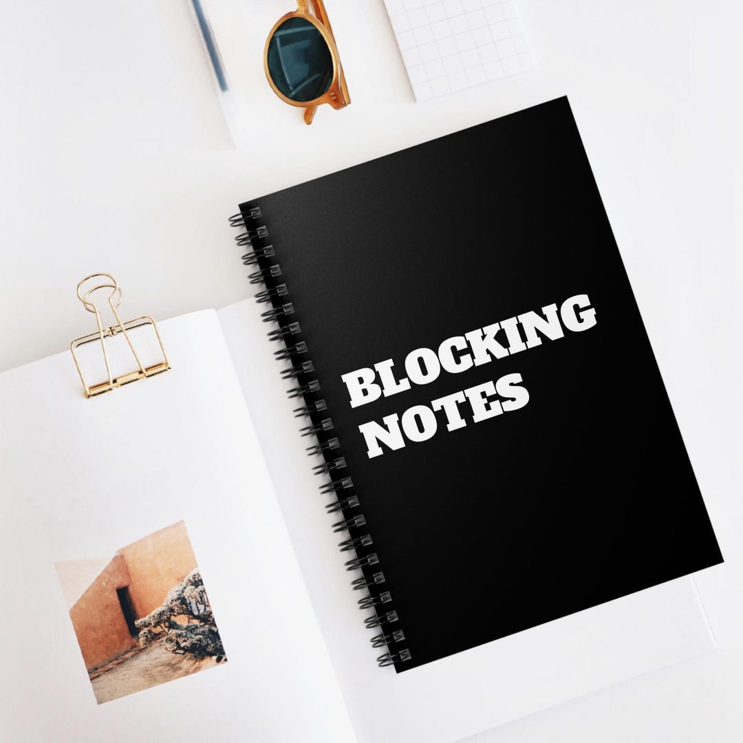 Blocking Notes Spiral Notebook | Black Cover, Ruled Lined| Director ...