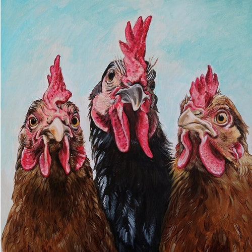 Farm Animal Print Chicken Wall Art Nursery Animal Decor - Etsy