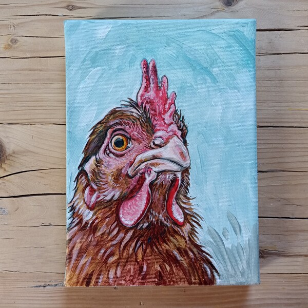 Painting of Chicken - Etsy